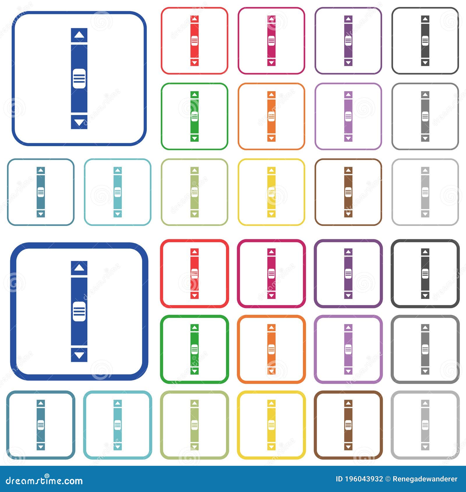 Vertical Scroll Bar Outlined Flat Color Icons Stock Vector ...