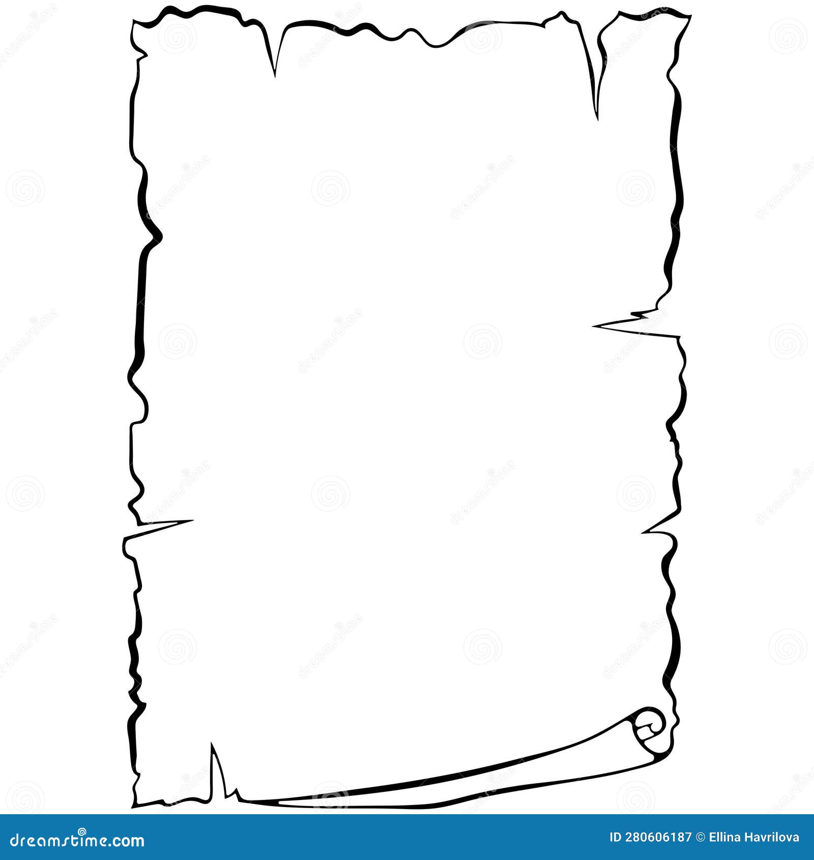 Vertical Scroll Paper Line Art Stock Vector - Illustration of vertical ...