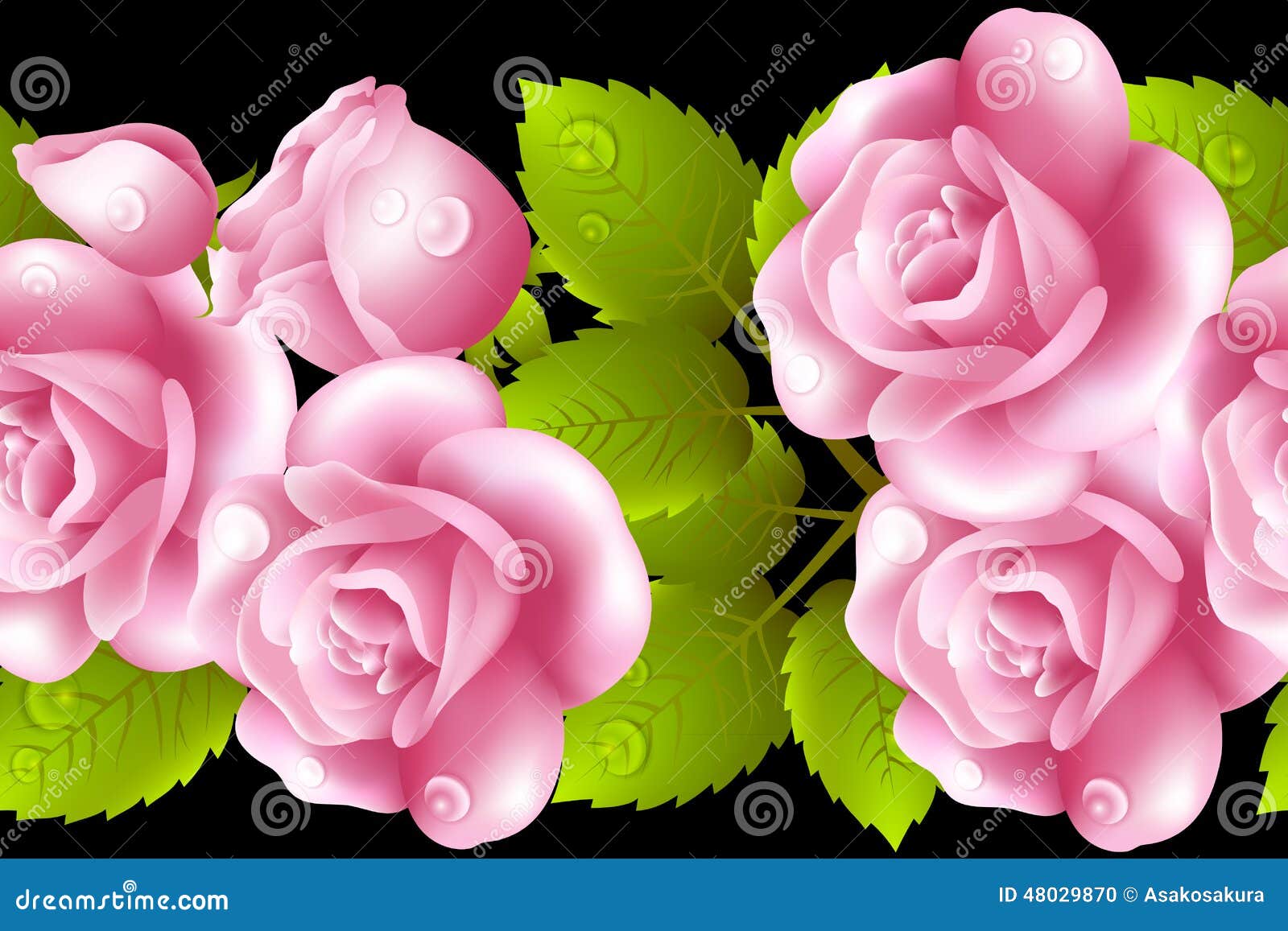 Vertical Seamless Background with Roses. Stock Illustration ...
