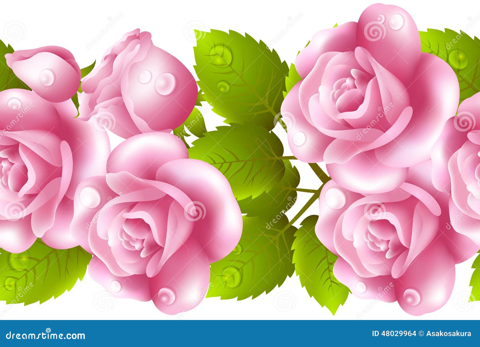 Vertical Seamless Background with Roses. Stock Illustration ...