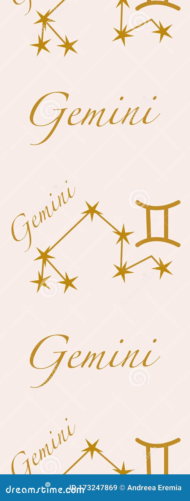 Vertical Seamless Border with Gemini Elements Stock Vector ...