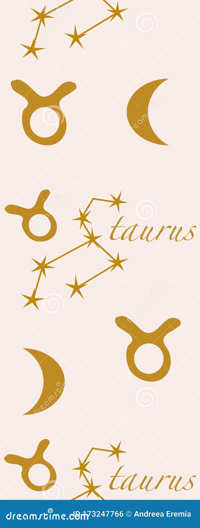 Vertical Seamless Border with Taurus Elements Stock Vector ...