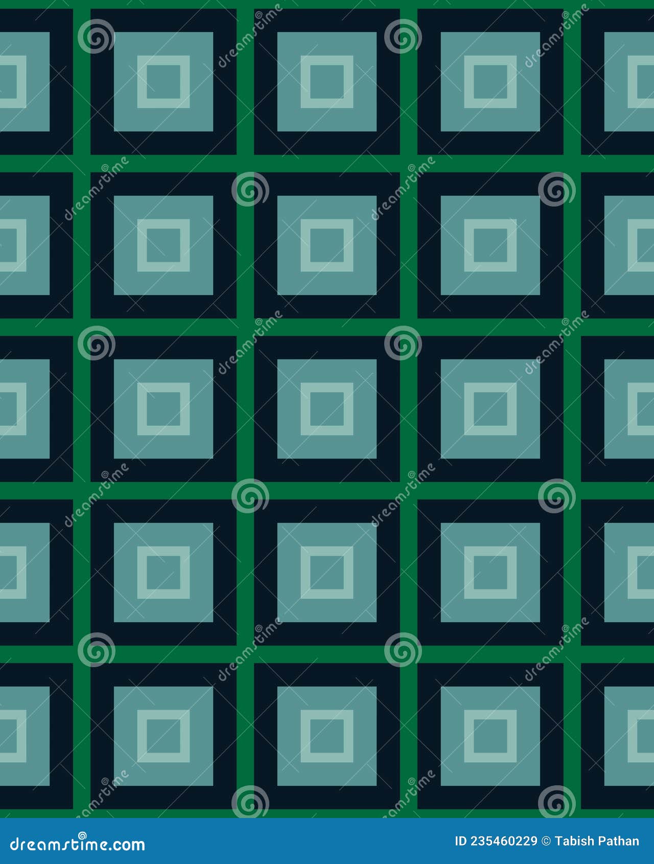 A Vertical Seamless Pattern Background with Green and Blue Square ...