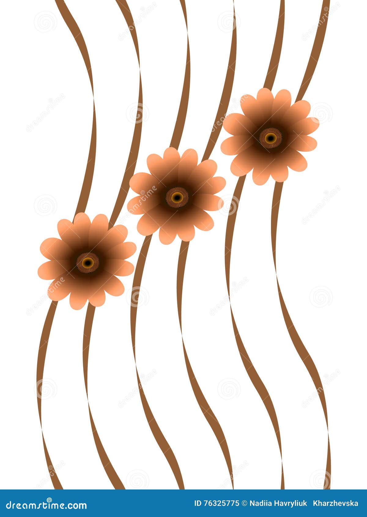 Vertical Seamless Pattern with Flowers. Stock Vector - Illustration of ...