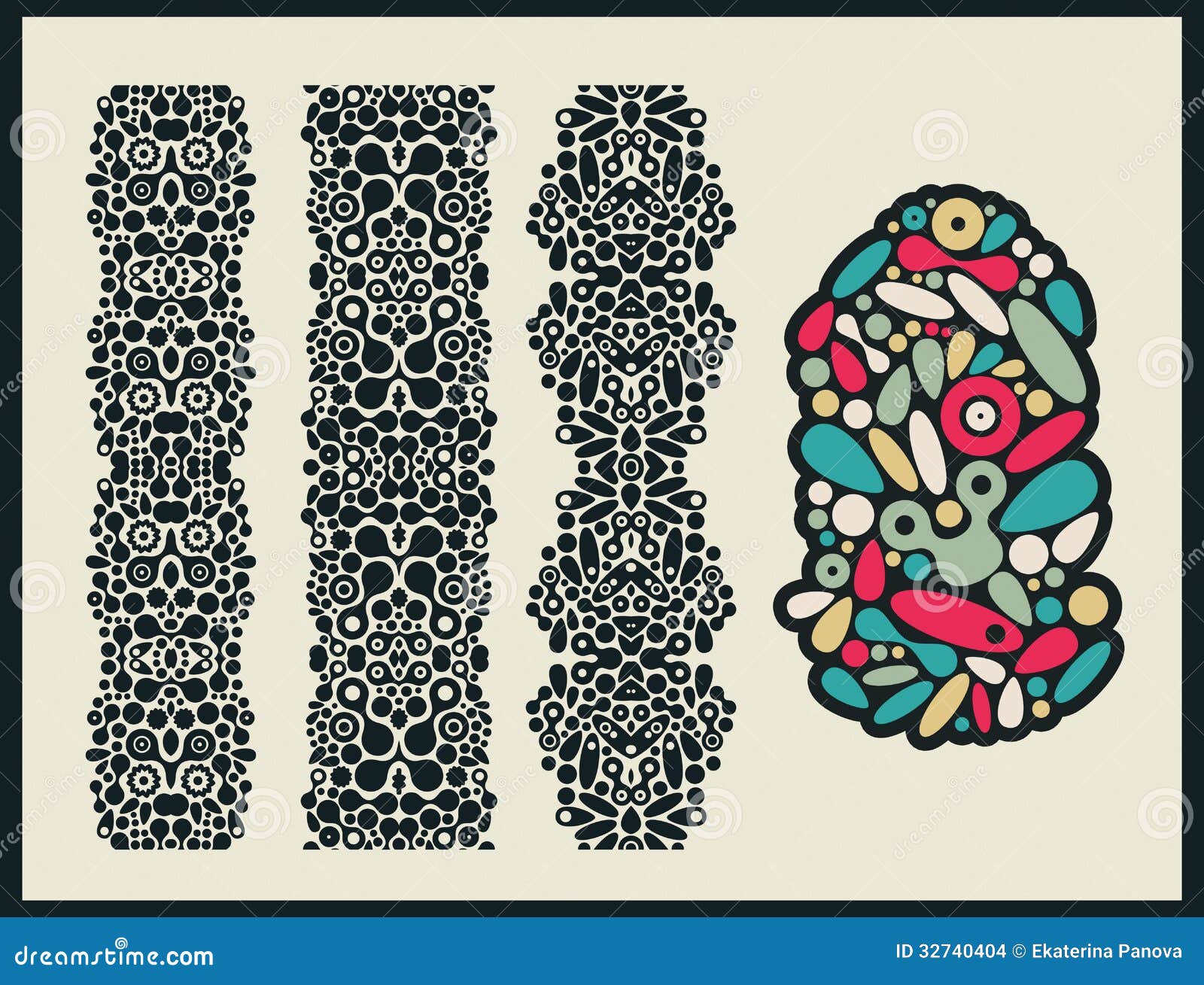 Vertical Seamless Patterns and Textured Object. Stock Vector ...