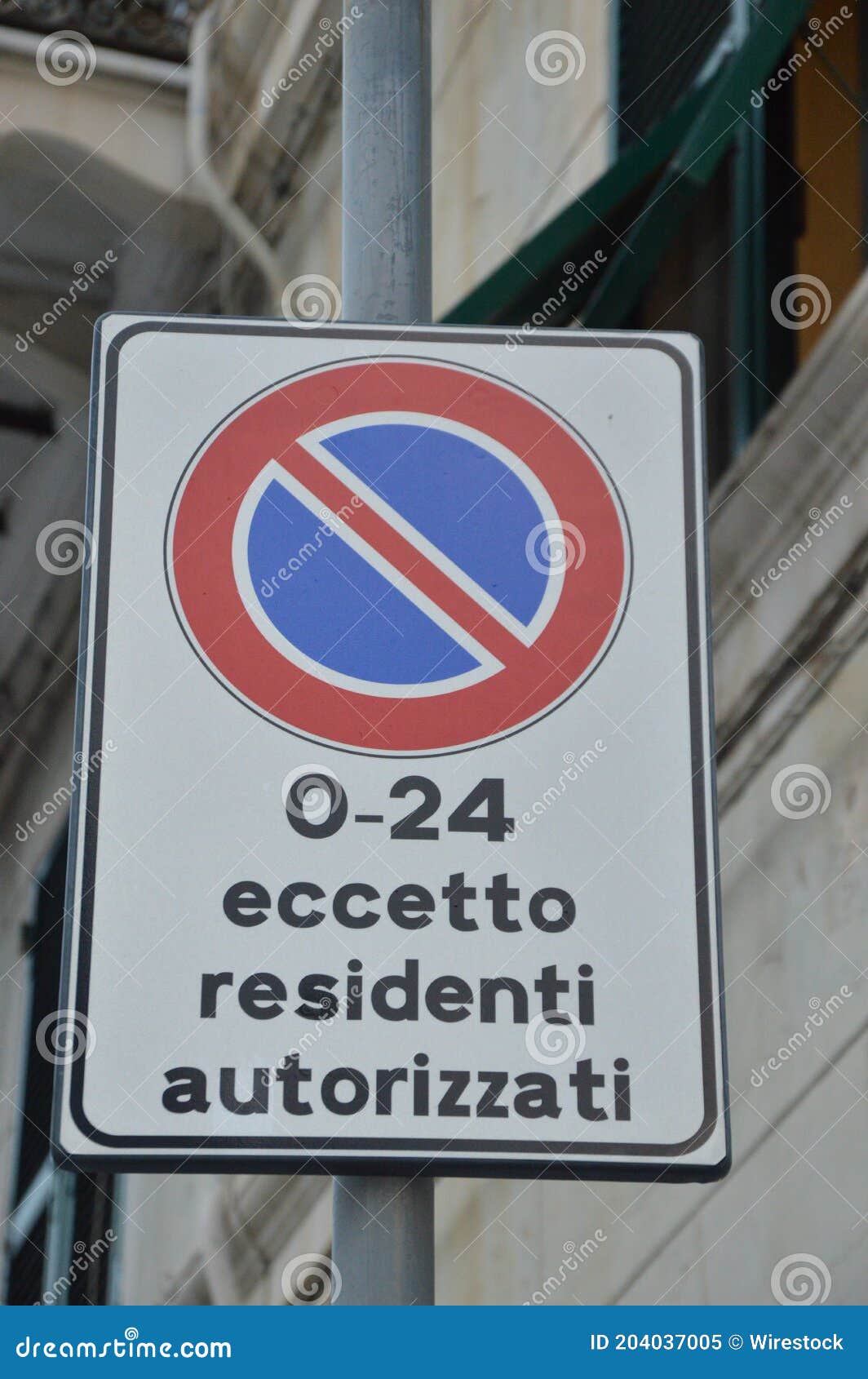 Vertical Selective Focus Closeup of Restricted Parking Zone(RPZ) on the ...