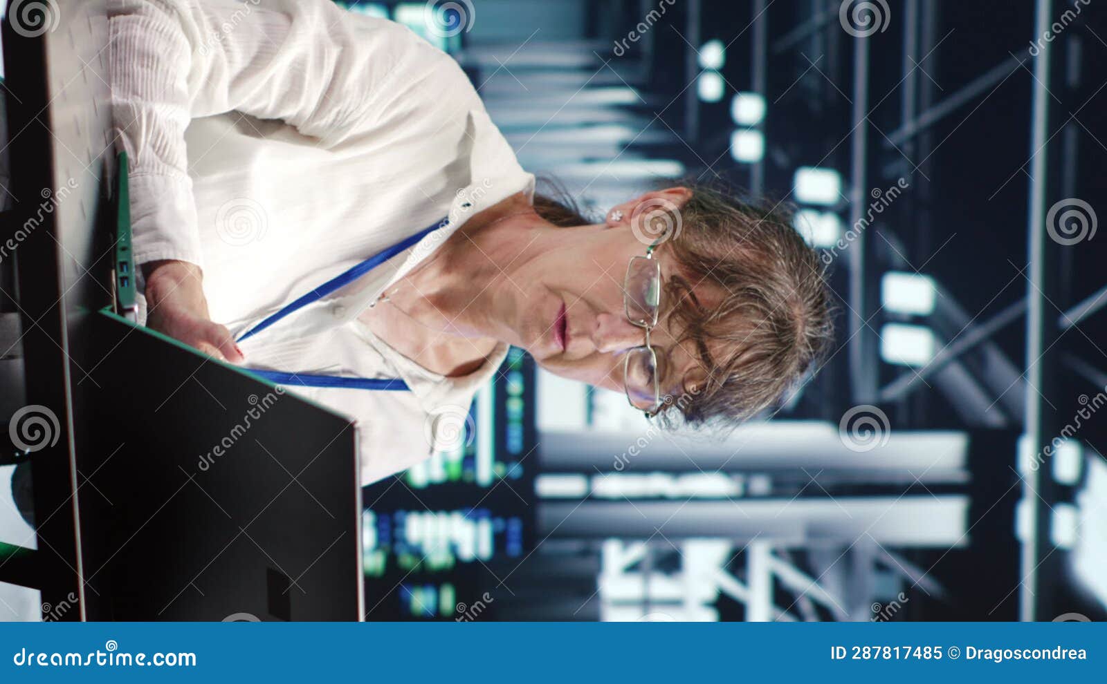 Vertical Server Room with AI Supercomputers Stock Video - Video of ...