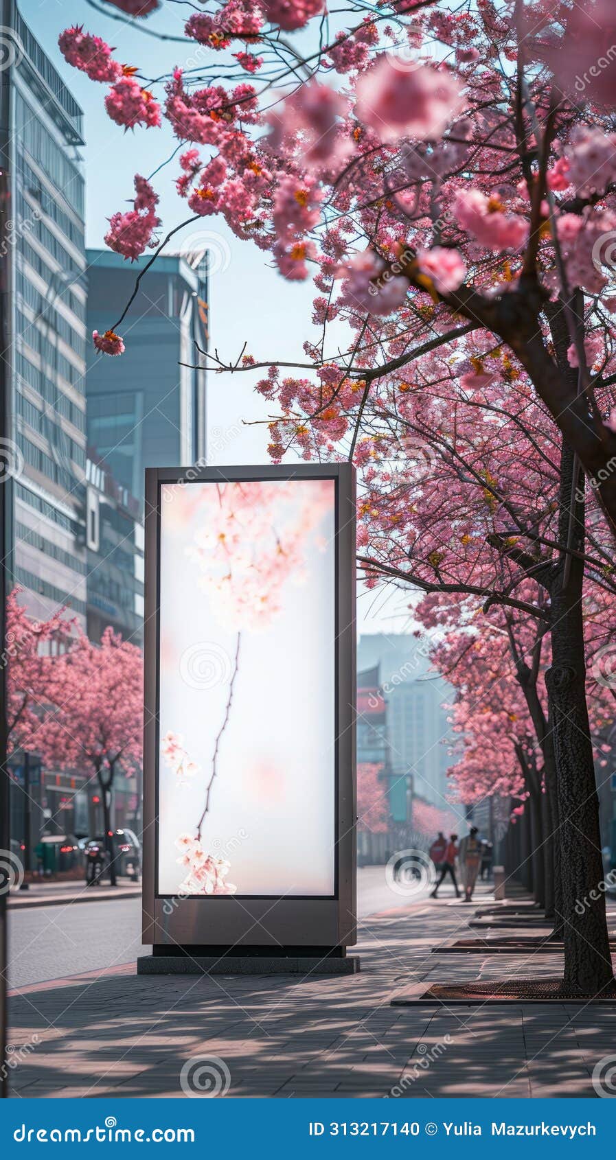 Vertical Shape Digital Signage Featuring a Dark Gray Frame Sakura ...
