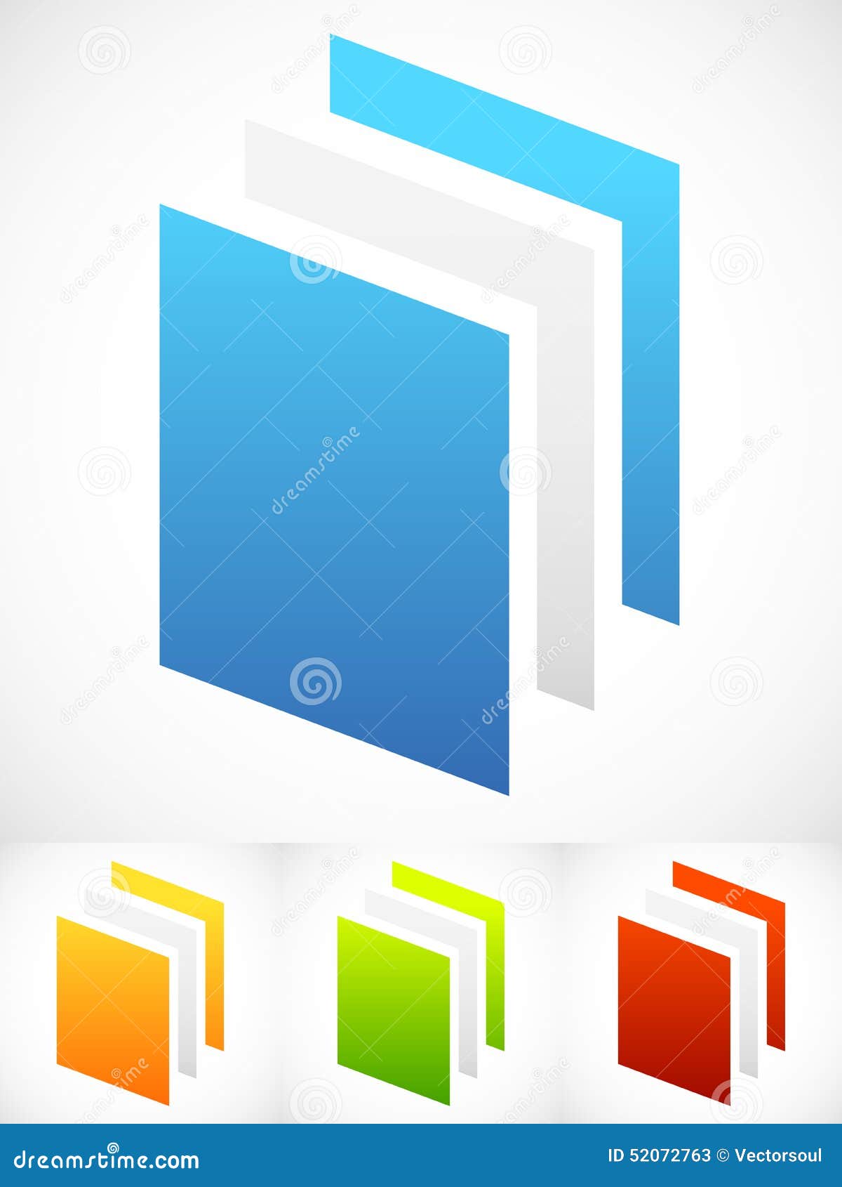 Vertical Sheets Of Textured White Paper On Soft Gray Table Background ...