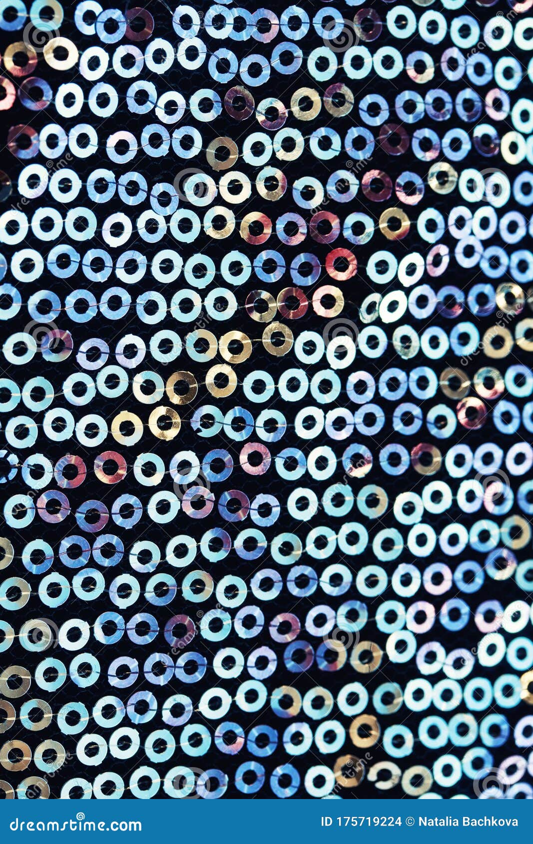 Shiny Textured Background with Iridescent Round Sequins are Sewn on the ...