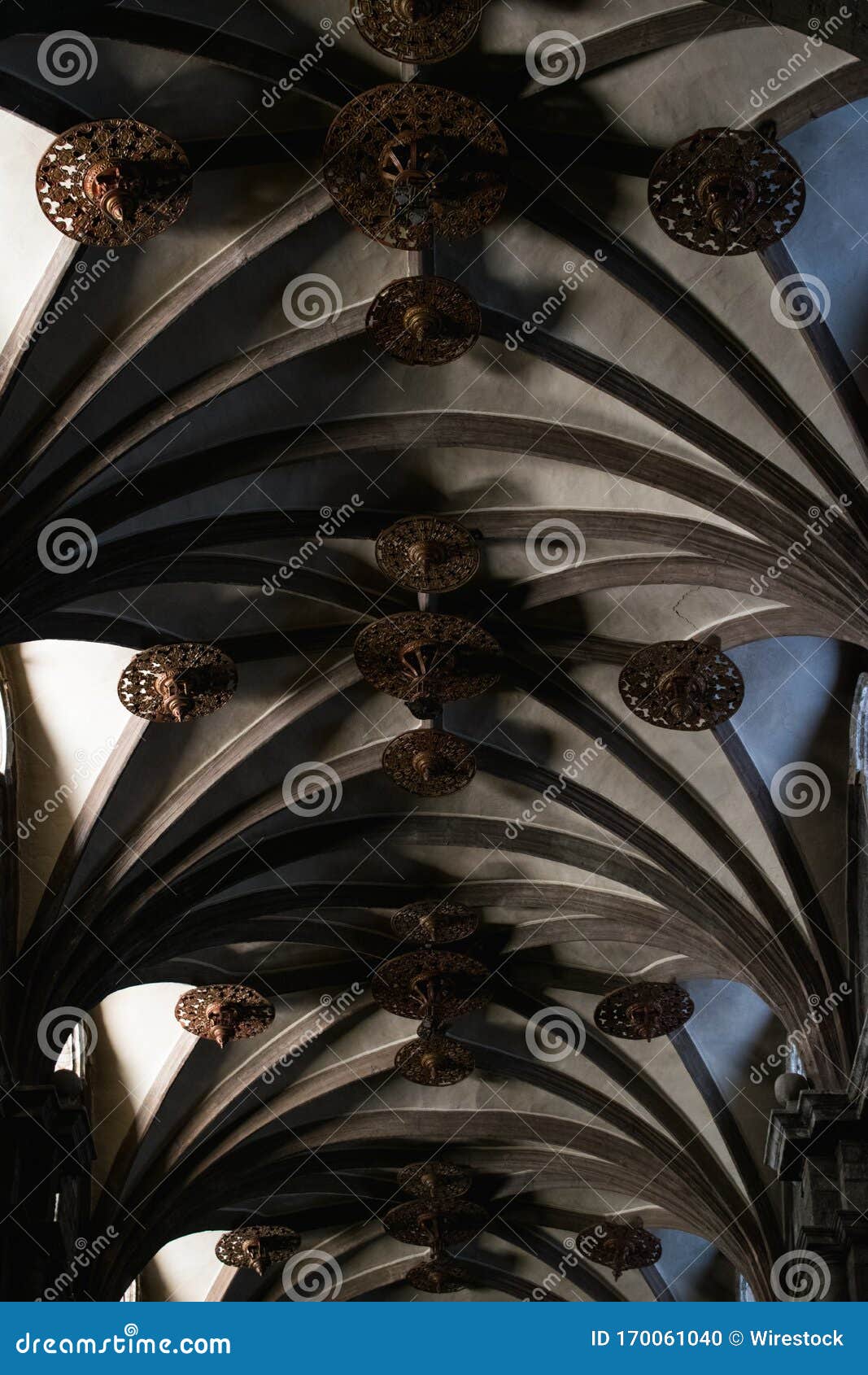 Vertical Shot of an Ancient Ceiling with Interesting Patterns Stock ...