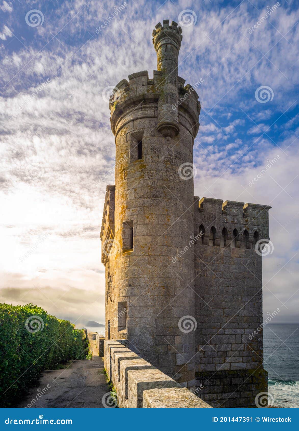 Vertical Shot of an Ancient Monterreal Castle in Vigo, Spain Stock ...