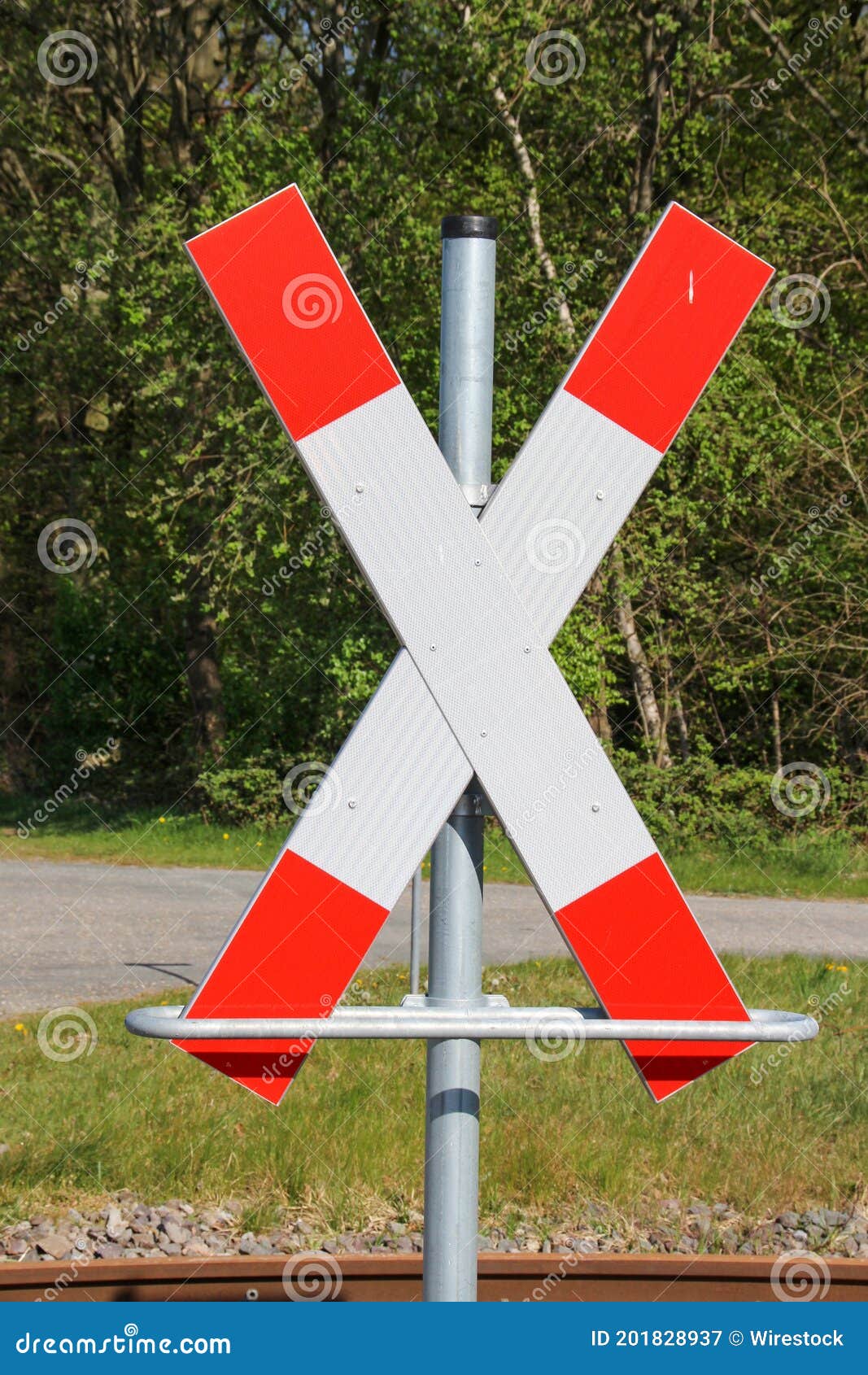 Vertical Shot of Andreas Cross at a Rail Crossing Stock Image - Image ...