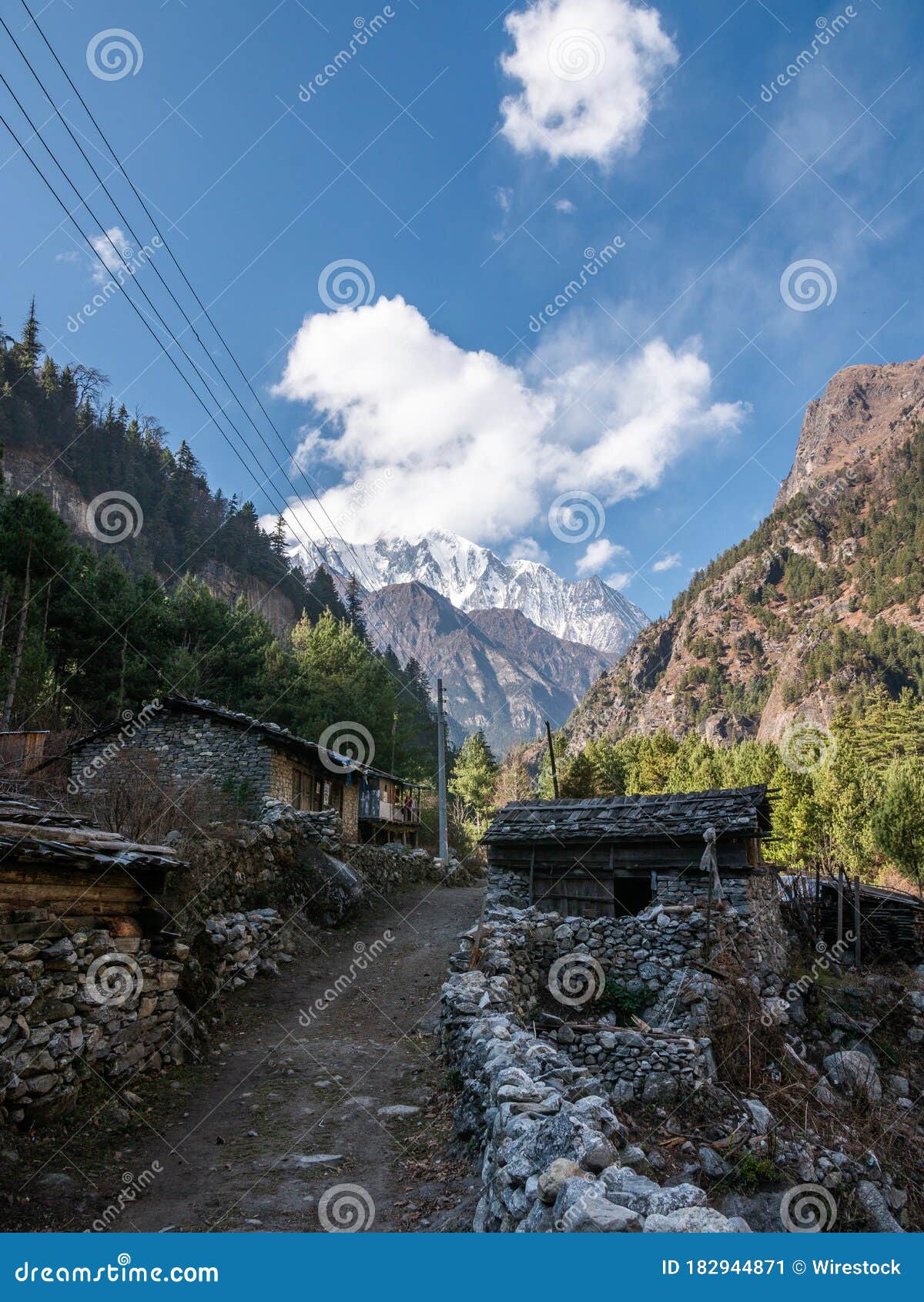 Vertical Shot of Annapurna Himalayas, Nepal Stock Image - Image of asia ...