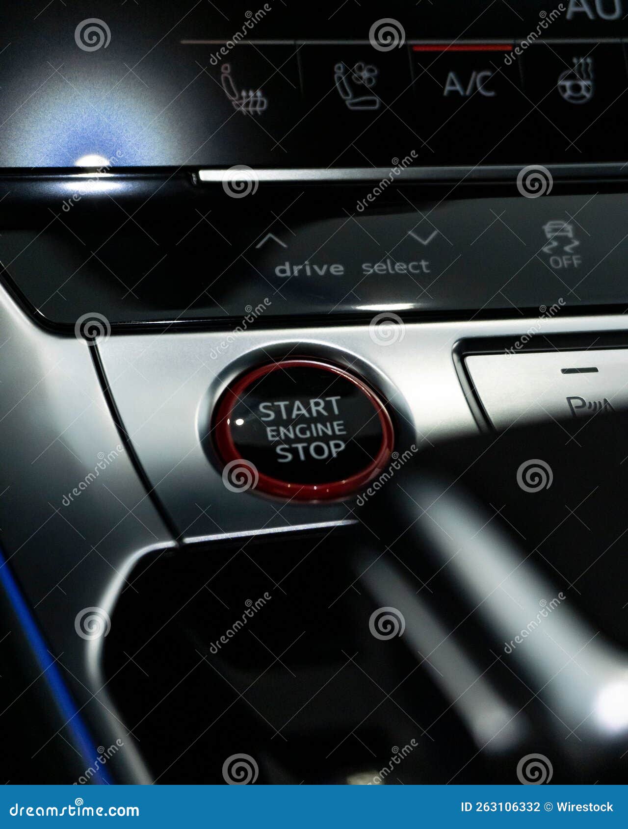 Vertical Shot of an Audi RS6 Avant Engine Start-stop Button Editorial ...