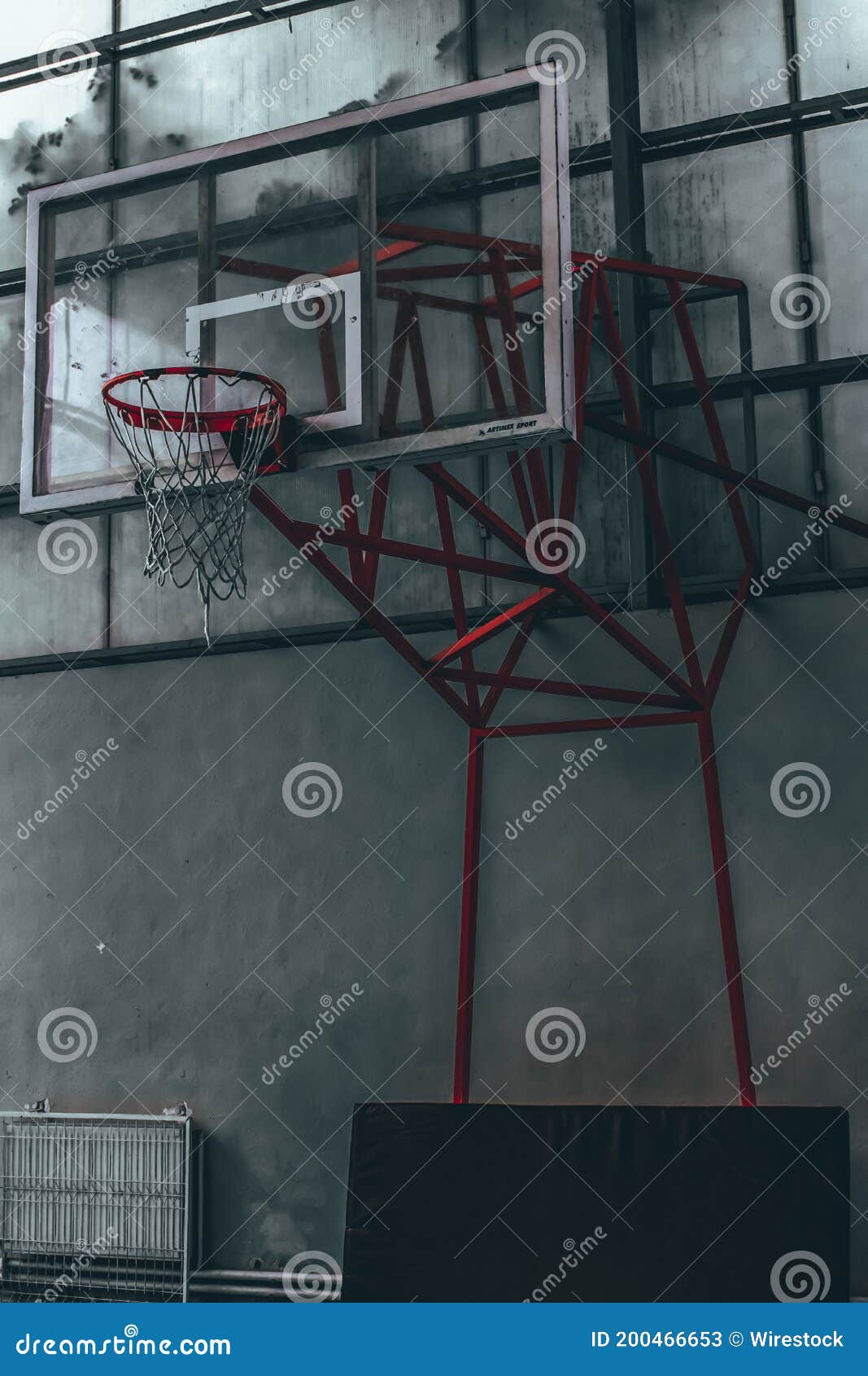 Vertical Shot of a Basketball Shield with a Hoop Stock Image - Image of ...