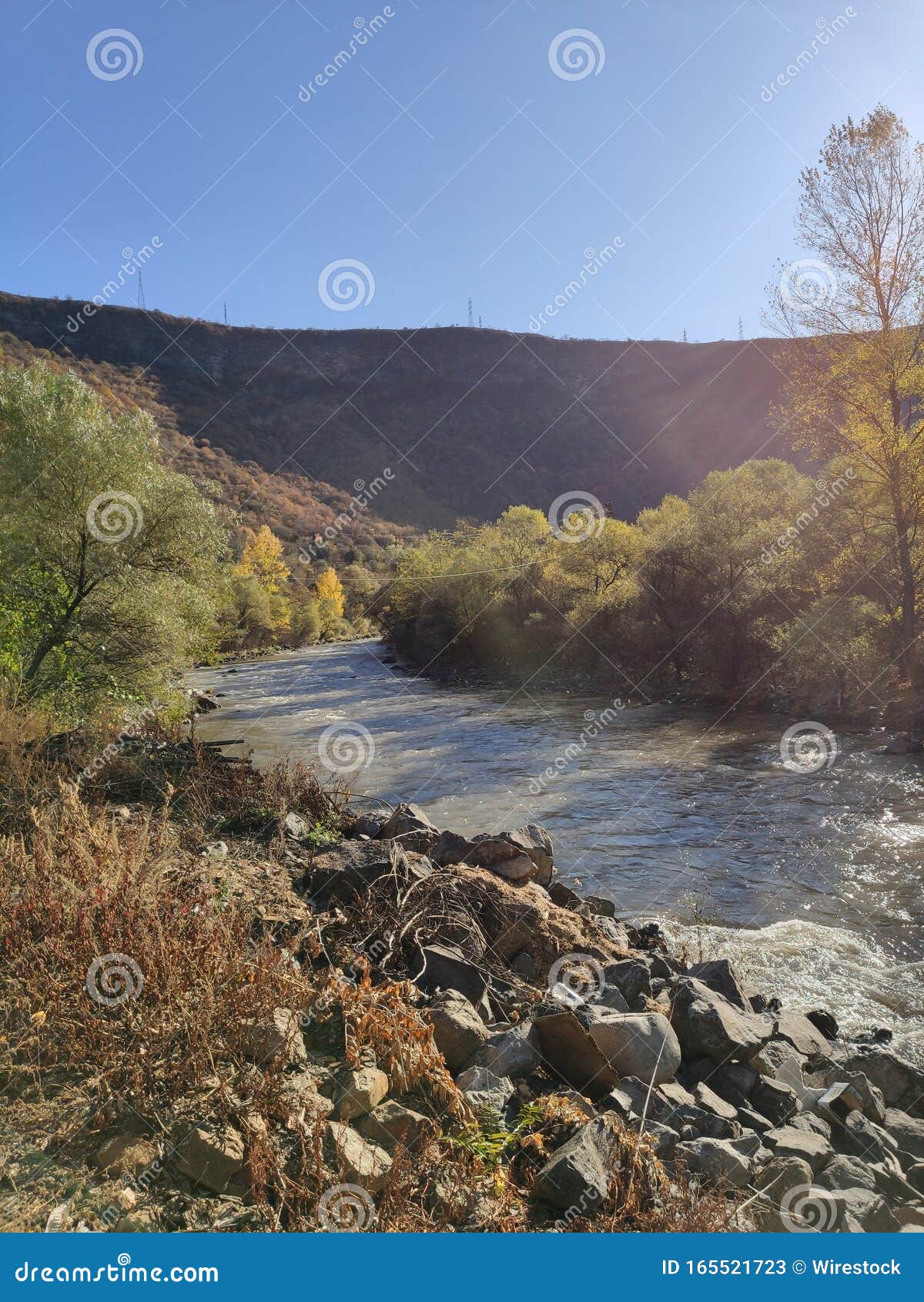 Vertical Shot of the Beautiful Debed River Captured in Armenia Stock ...