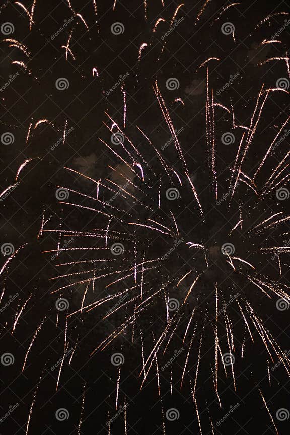 Vertical Shot of Beautiful Fireworks at Night Stock Photo - Image of ...