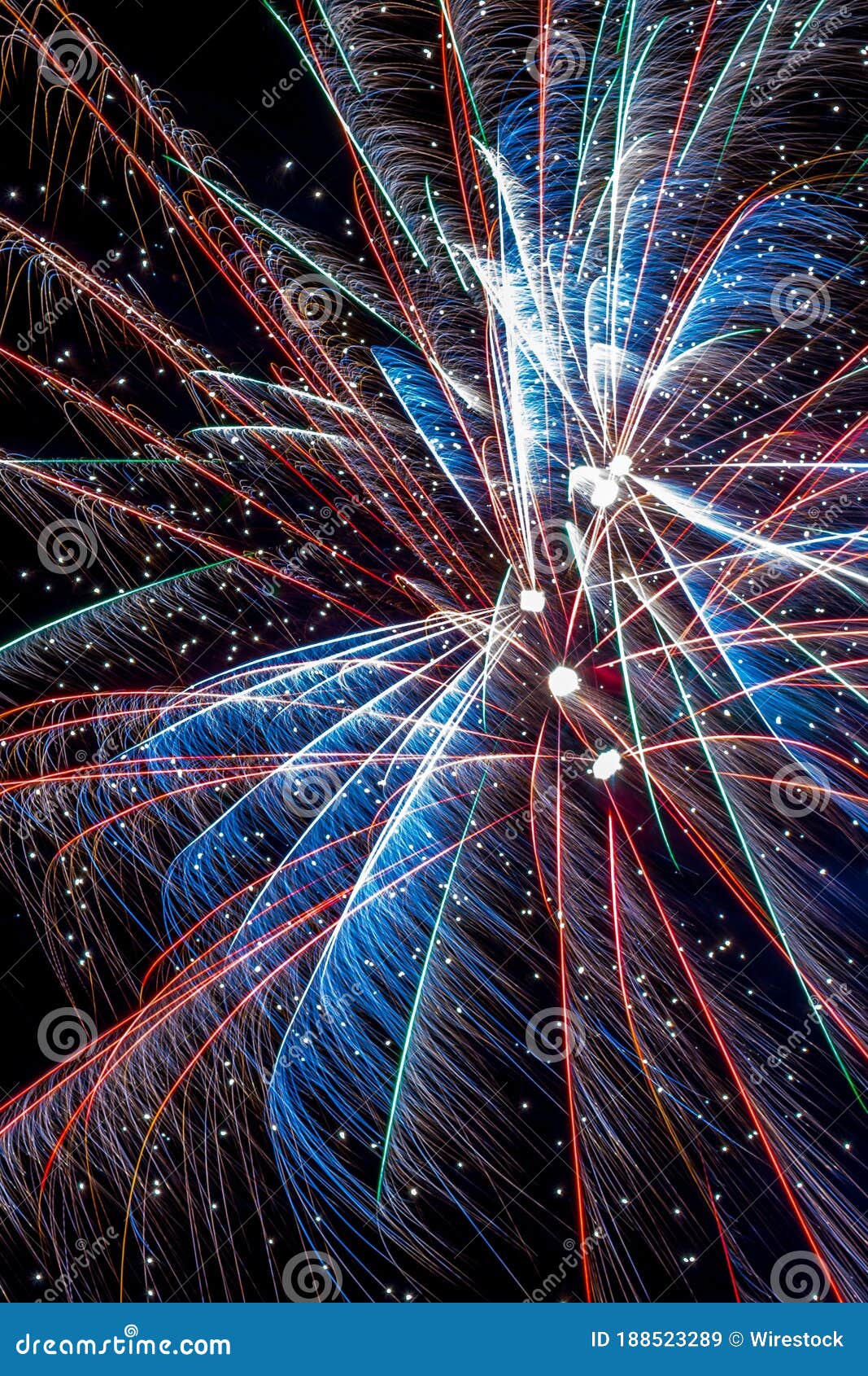 Vertical Shot of Beautiful Fireworks in the Night Sky Stock Image ...