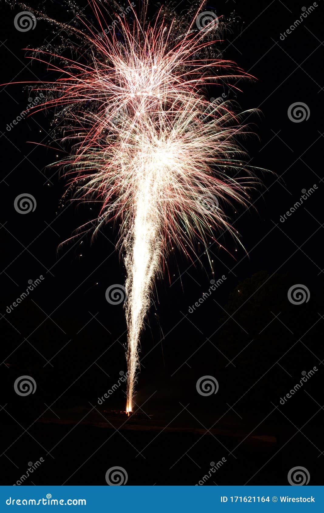 Vertical Shot of Beautiful Fireworks at Night Time Stock Photo - Image ...