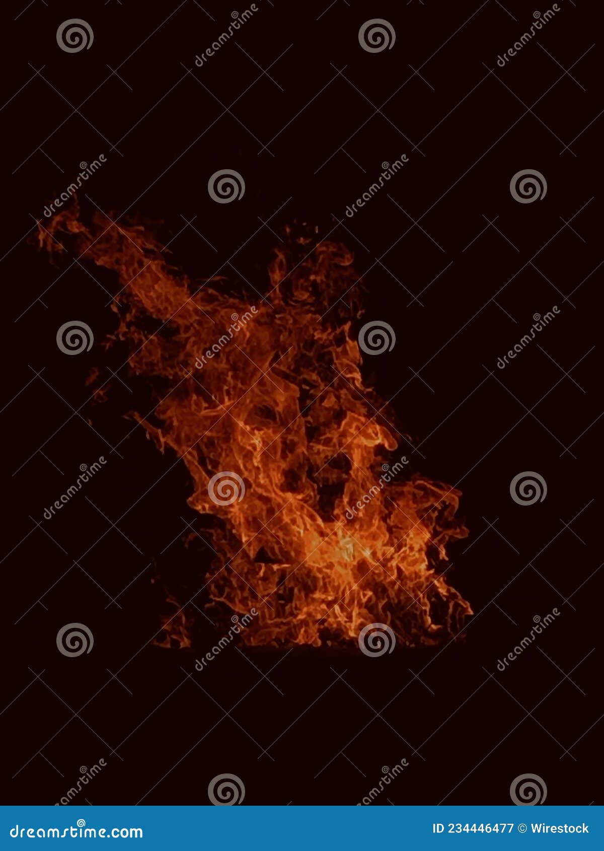 Vertical Shot of Beautiful Roaring Fire in the Dark Stock Image - Image ...