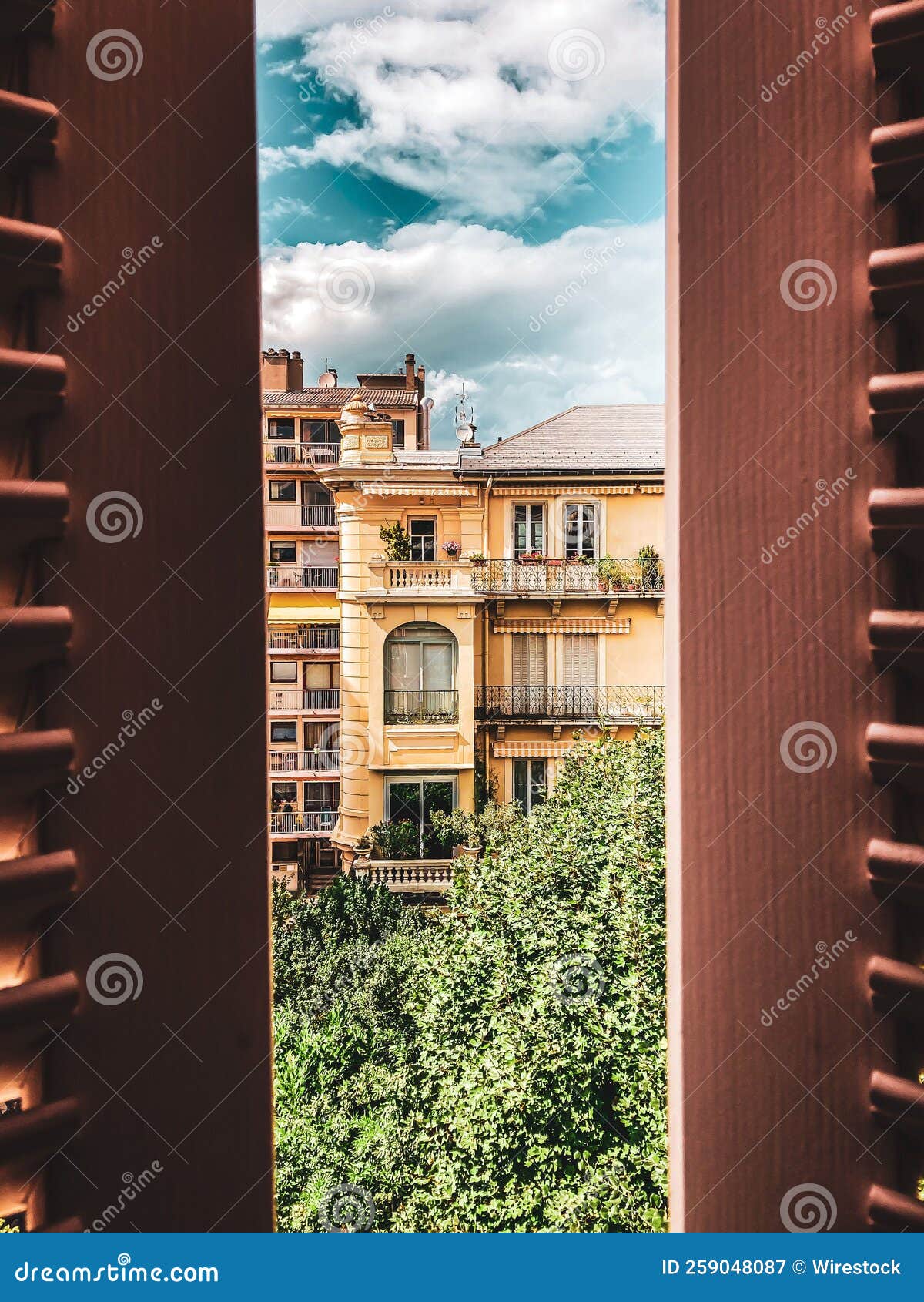 Vertical Shot of a Beautiful View through Window of a Building with ...