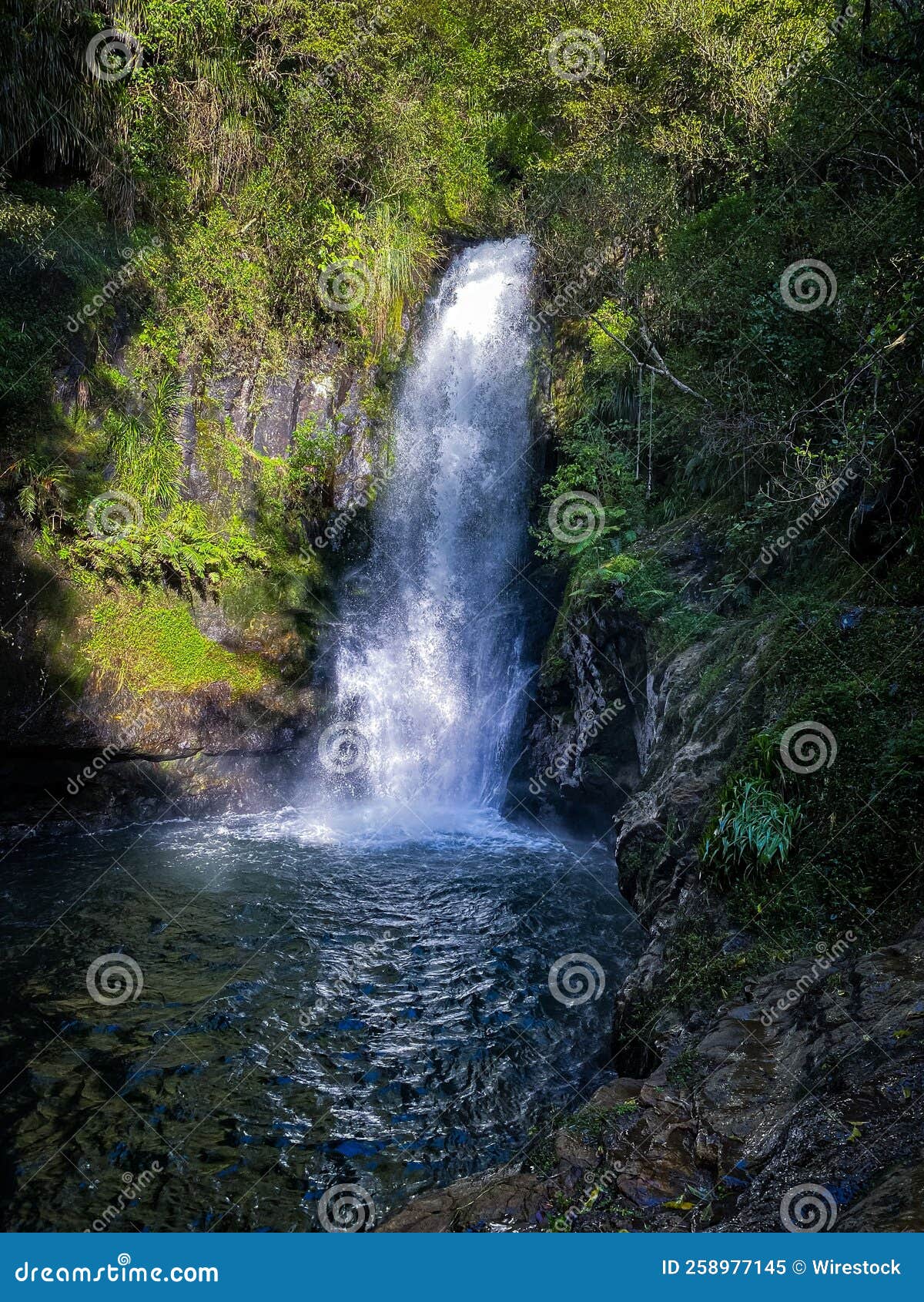 Vertical Shot of a Beautiful Waterfall in Daylight Stock Image - Image ...