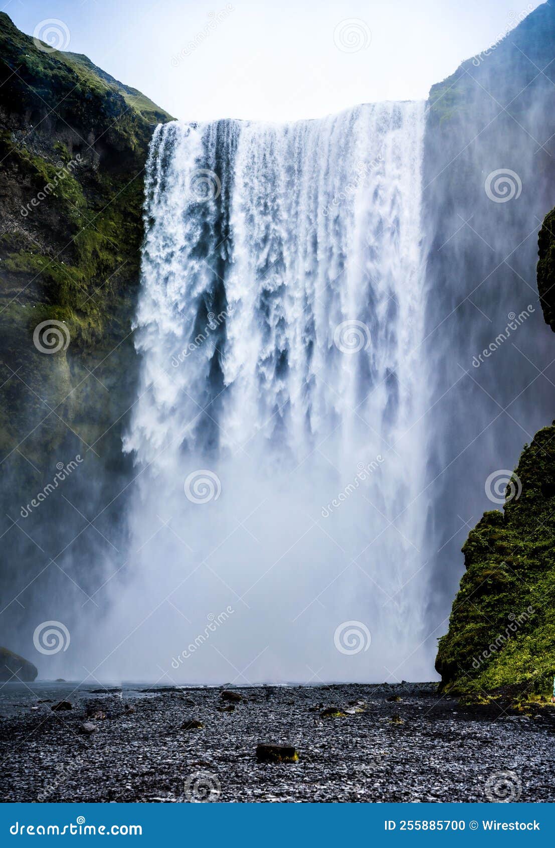 Vertical Shot of a Beautiful Waterfall Flowing in the Forest Stock ...