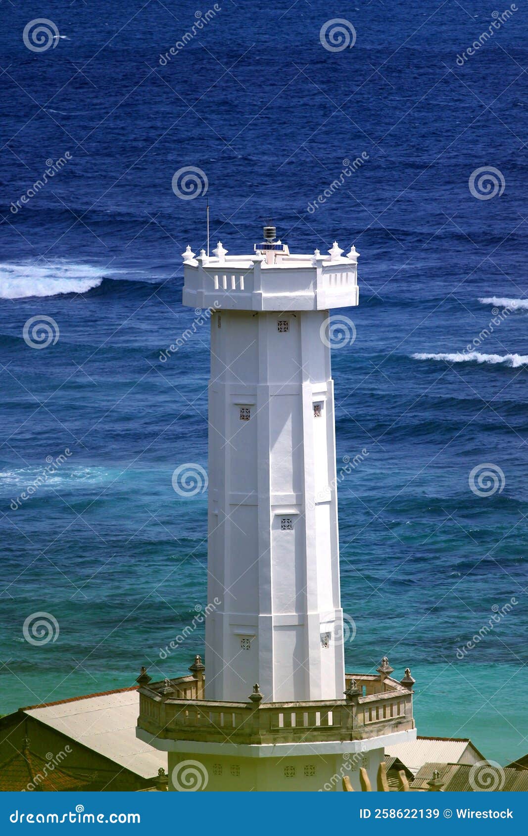 Vertical Shot of a Beautiful White Lighthouse Stock Image - Image of ...
