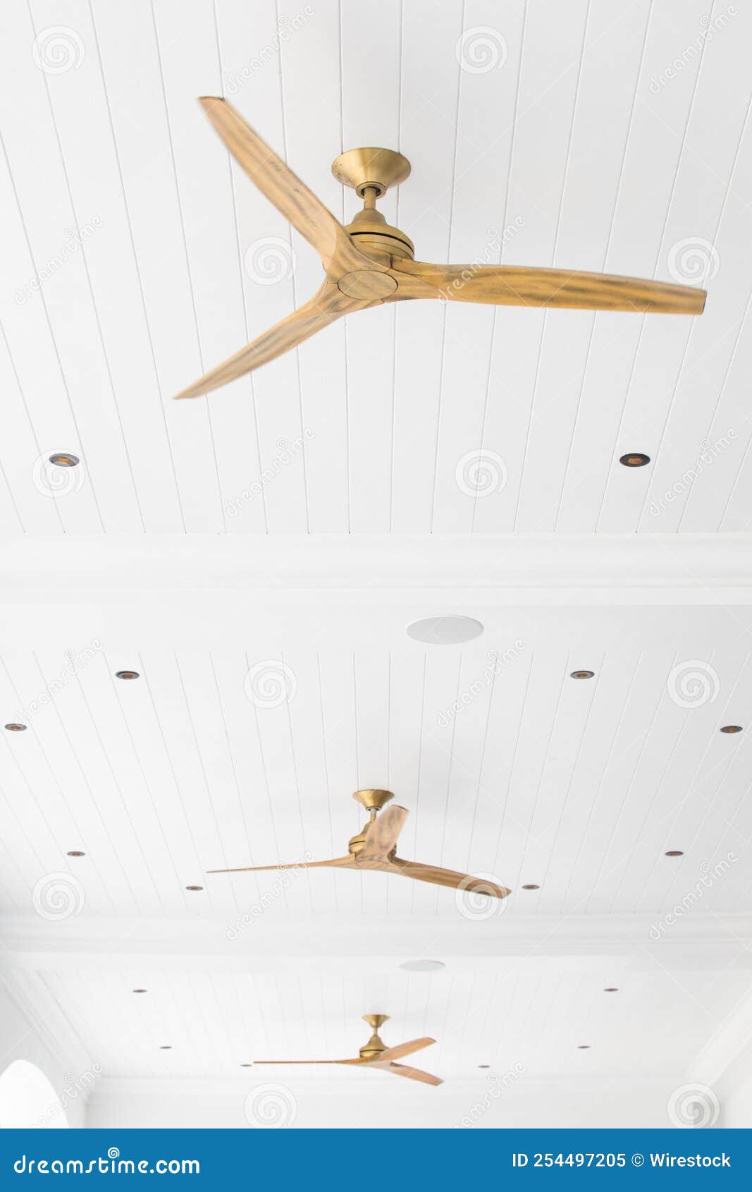 Vertical Shot of Beautiful Wooden Ceiling Fans Stock Image - Image of ...