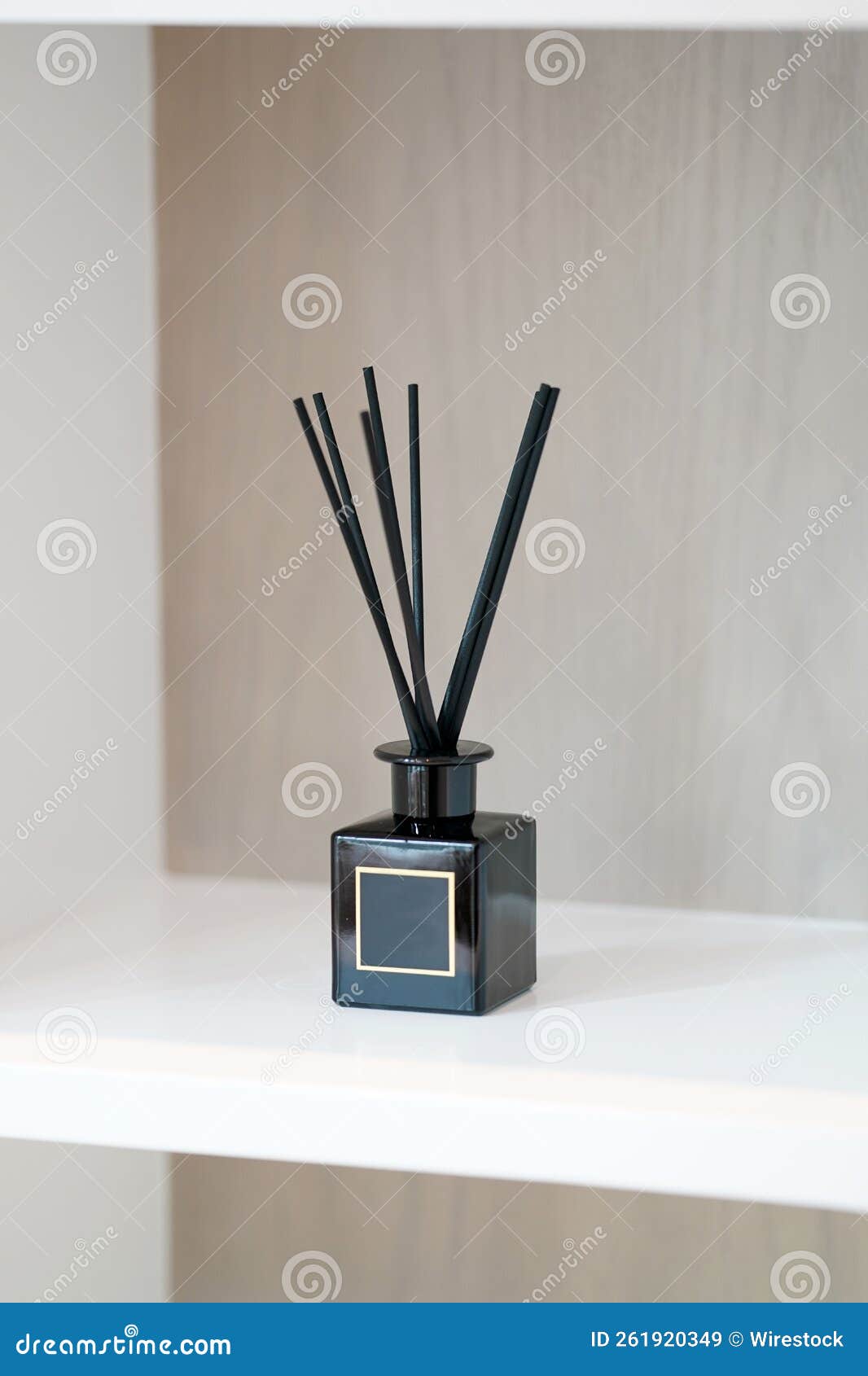 Vertical Shot of a Black Reed Diffuser on a Shelf Stock Image - Image ...