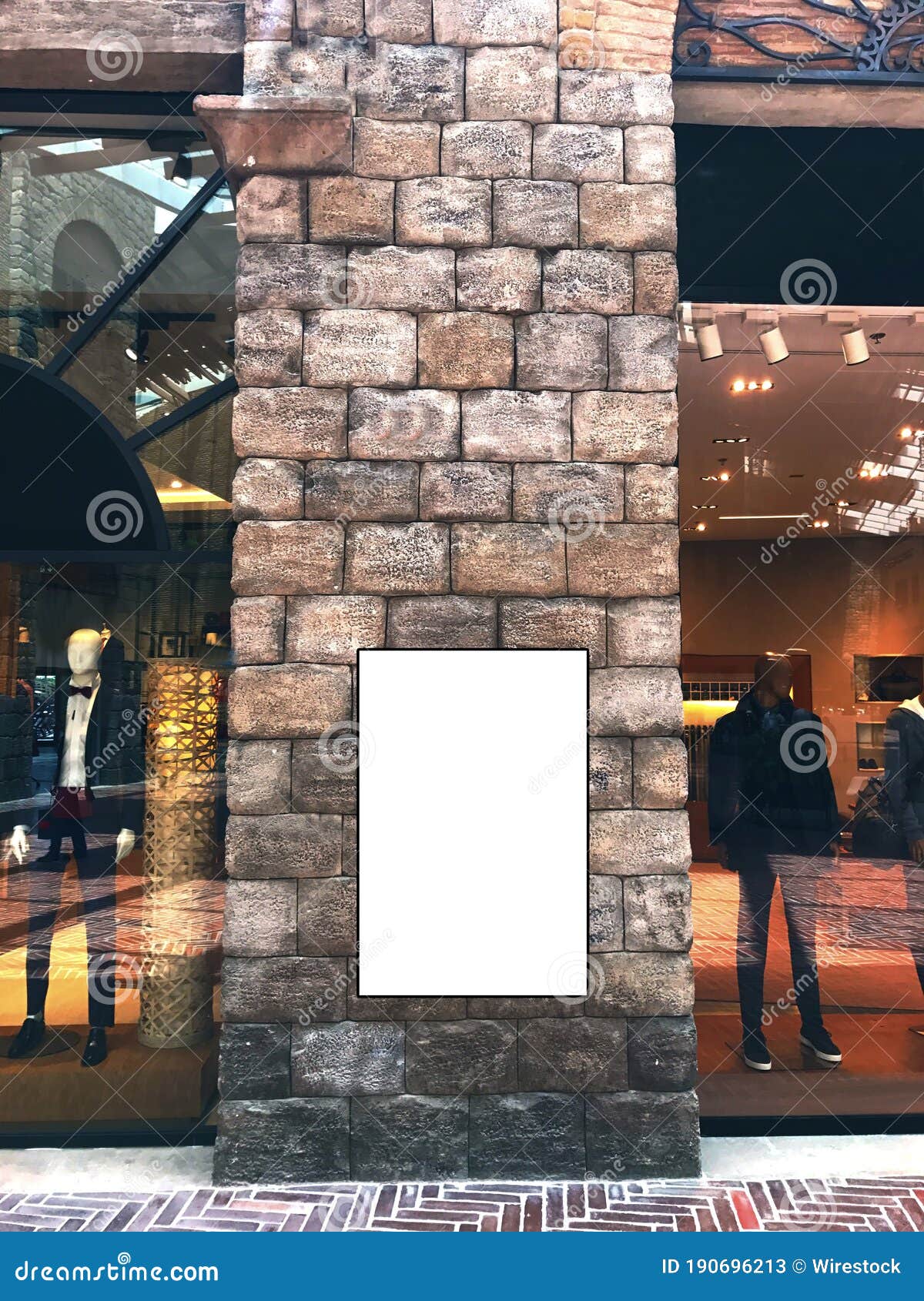 Vertical Shot of a Blank White Screen in the Mall - Perfect for Your ...