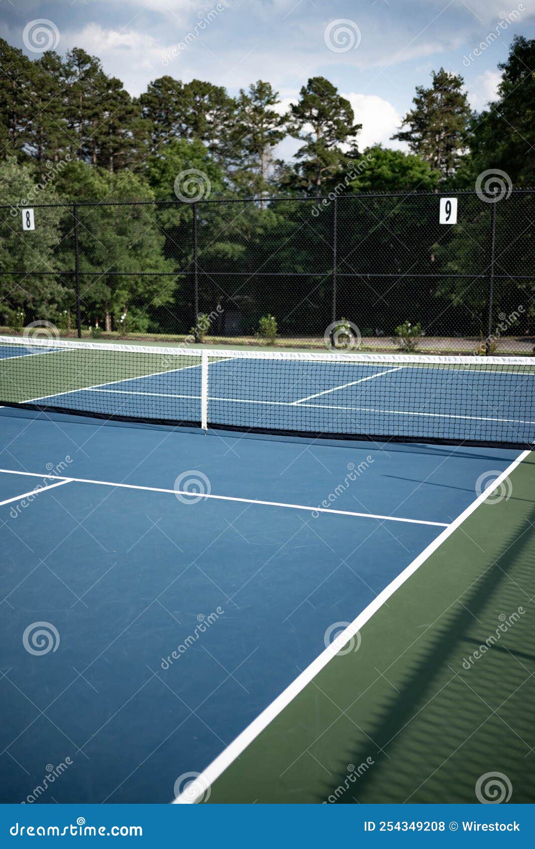 Vertical Shot of a Blue and Green Tennis Courts Stock Photo - Image of ...