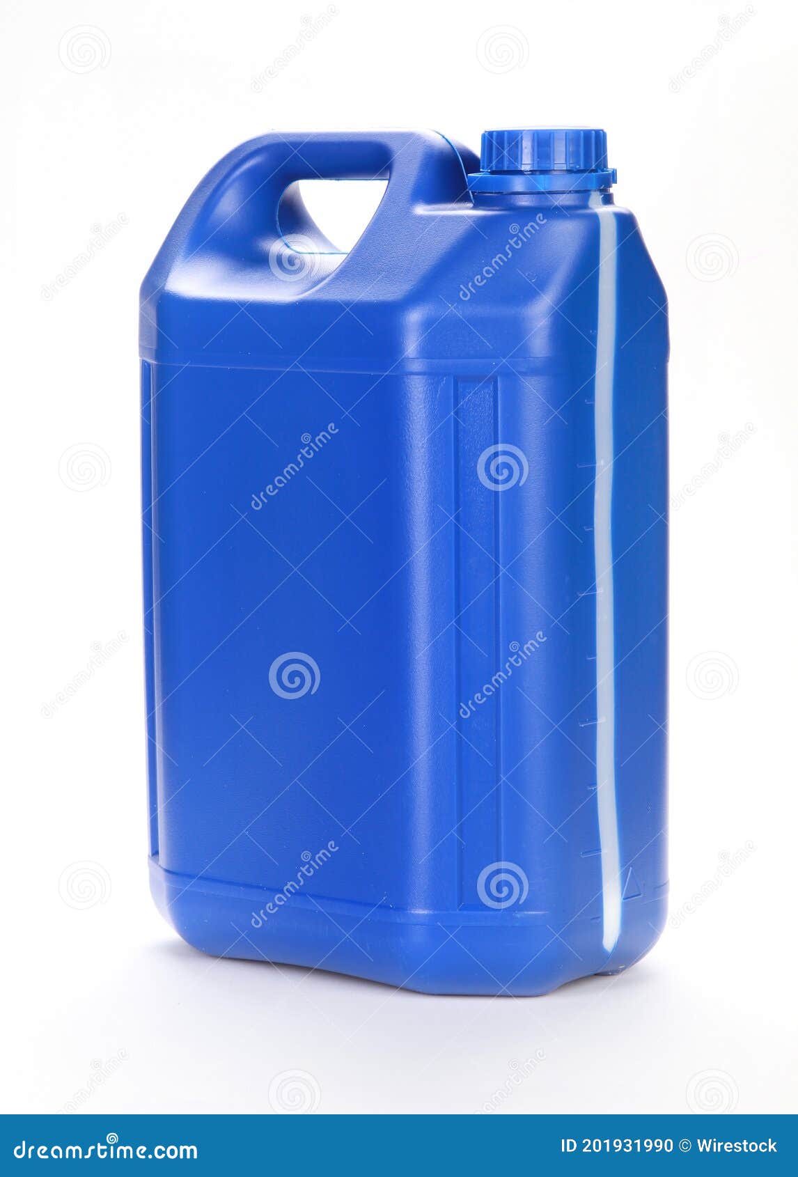 Vertical Shot of a Blue Plastic Diesel Container Isolated on a White ...