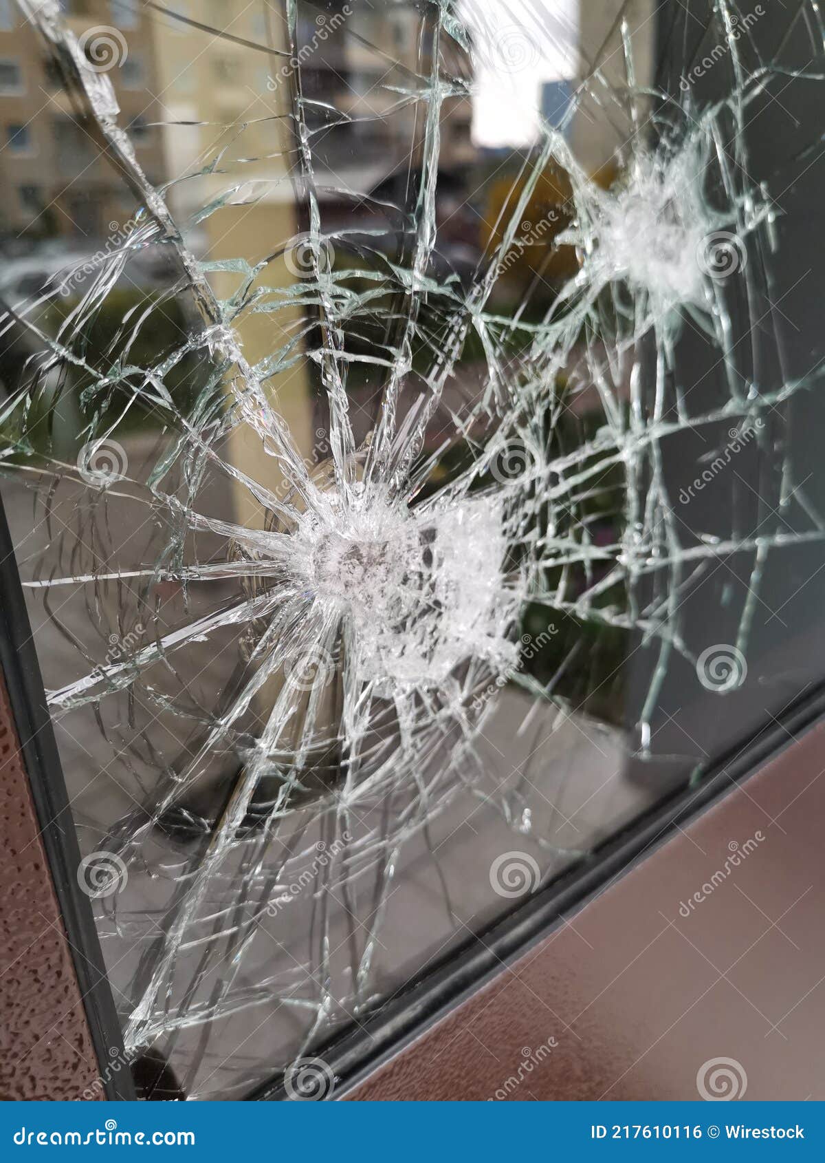 Vertical Shot of a Broken Glass Window Stock Photo - Image of window ...