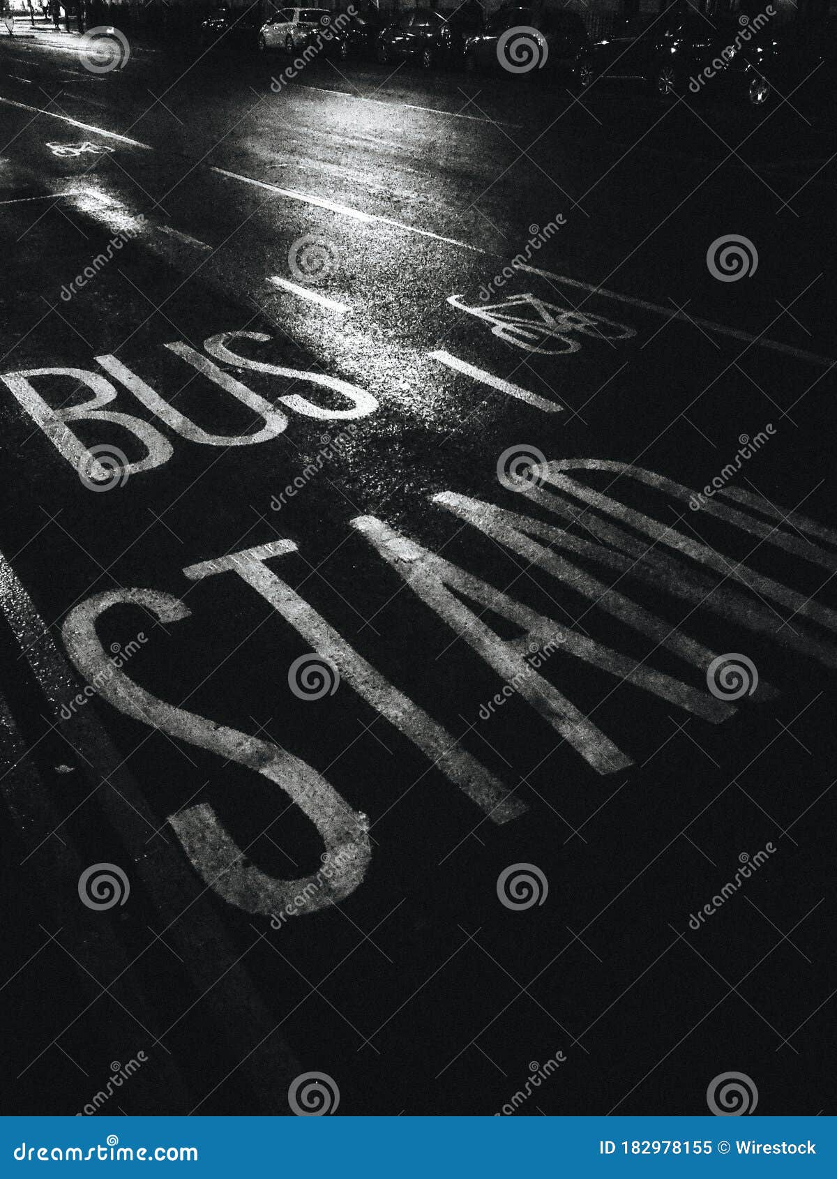 Vertical Shot of BUS STAND Sign on the Road Stock Image - Image of ...