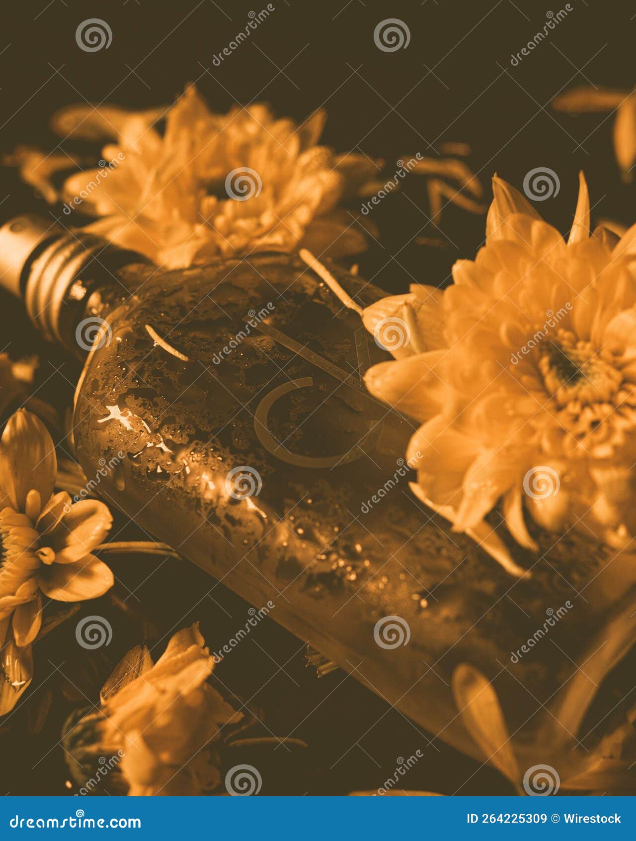 Vertical Shot of the Calvin Klein One Perfume with Flower Decorations ...