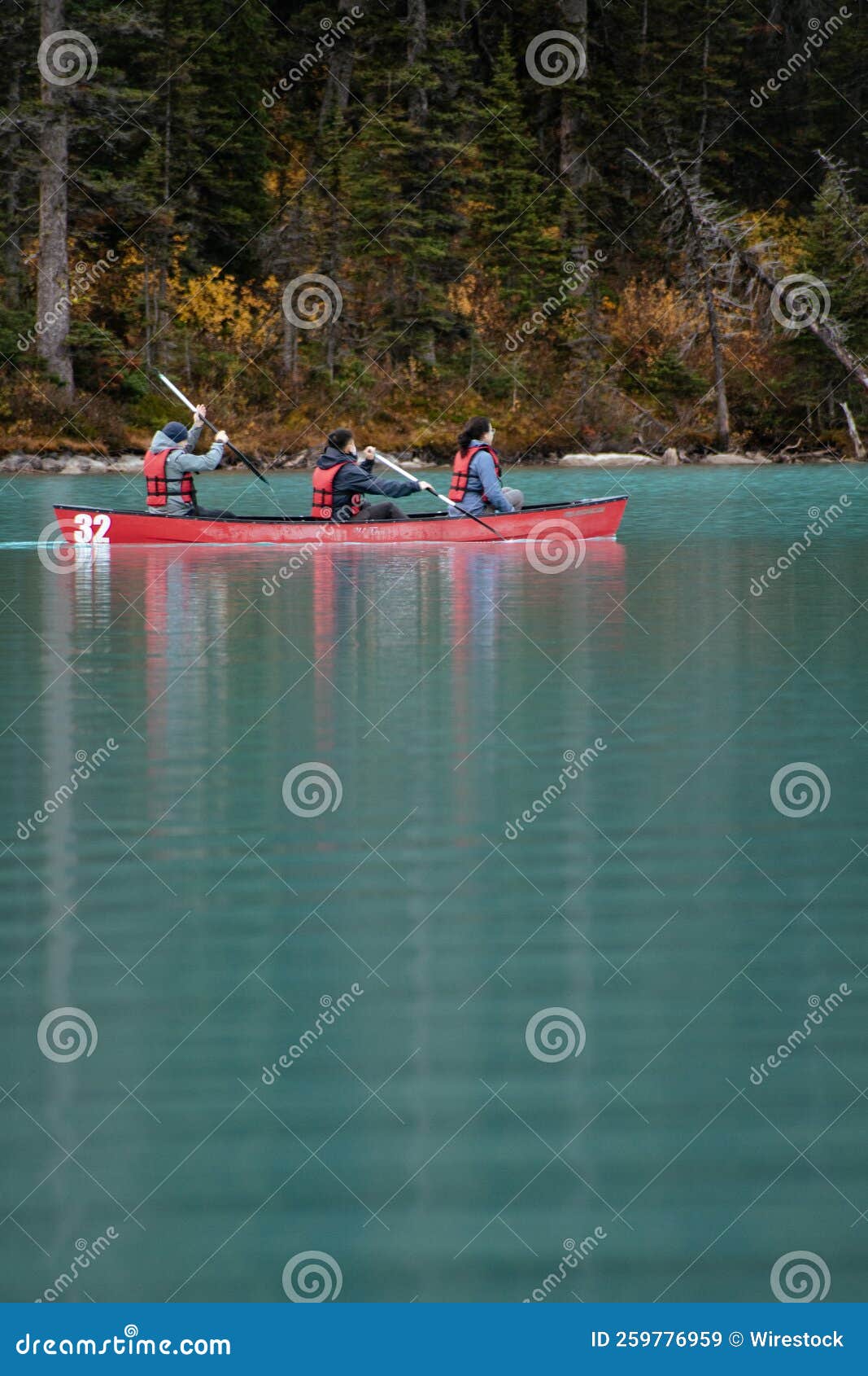 Vertical Shot of the Canoe in the Lake Stock Image - Image of summer ...