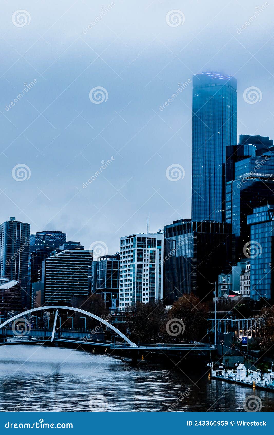 Vertical Shot of a City Melbourne on a Cloudy Day Editorial Stock Image ...