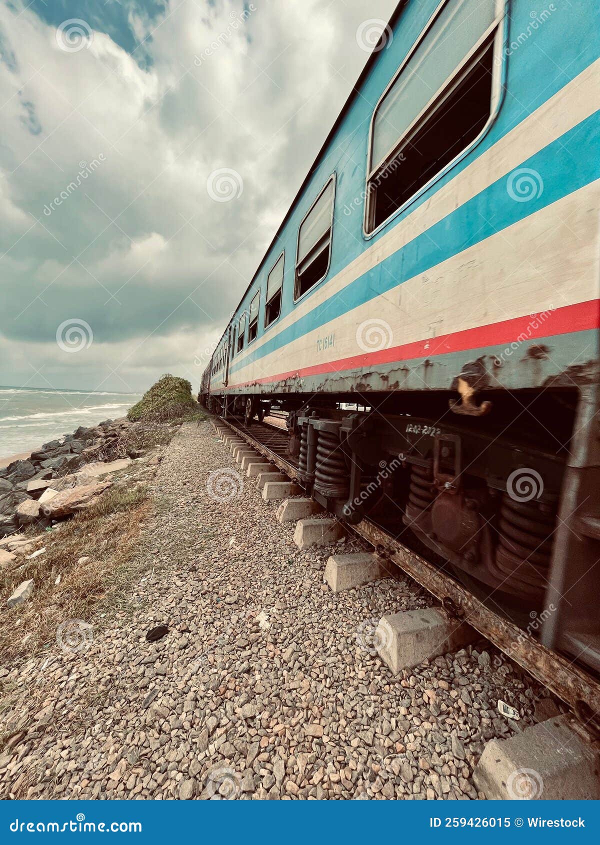 Vertical Shot of a Coastal Abandoned Train Stock Image - Image of rust, railroad: 259426015