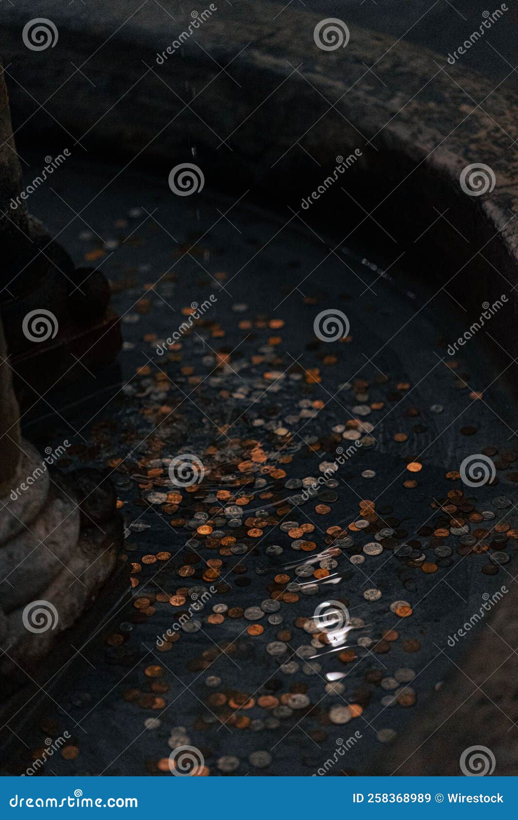 Vertical Shot of Coins in the Fountain Stock Illustration ...