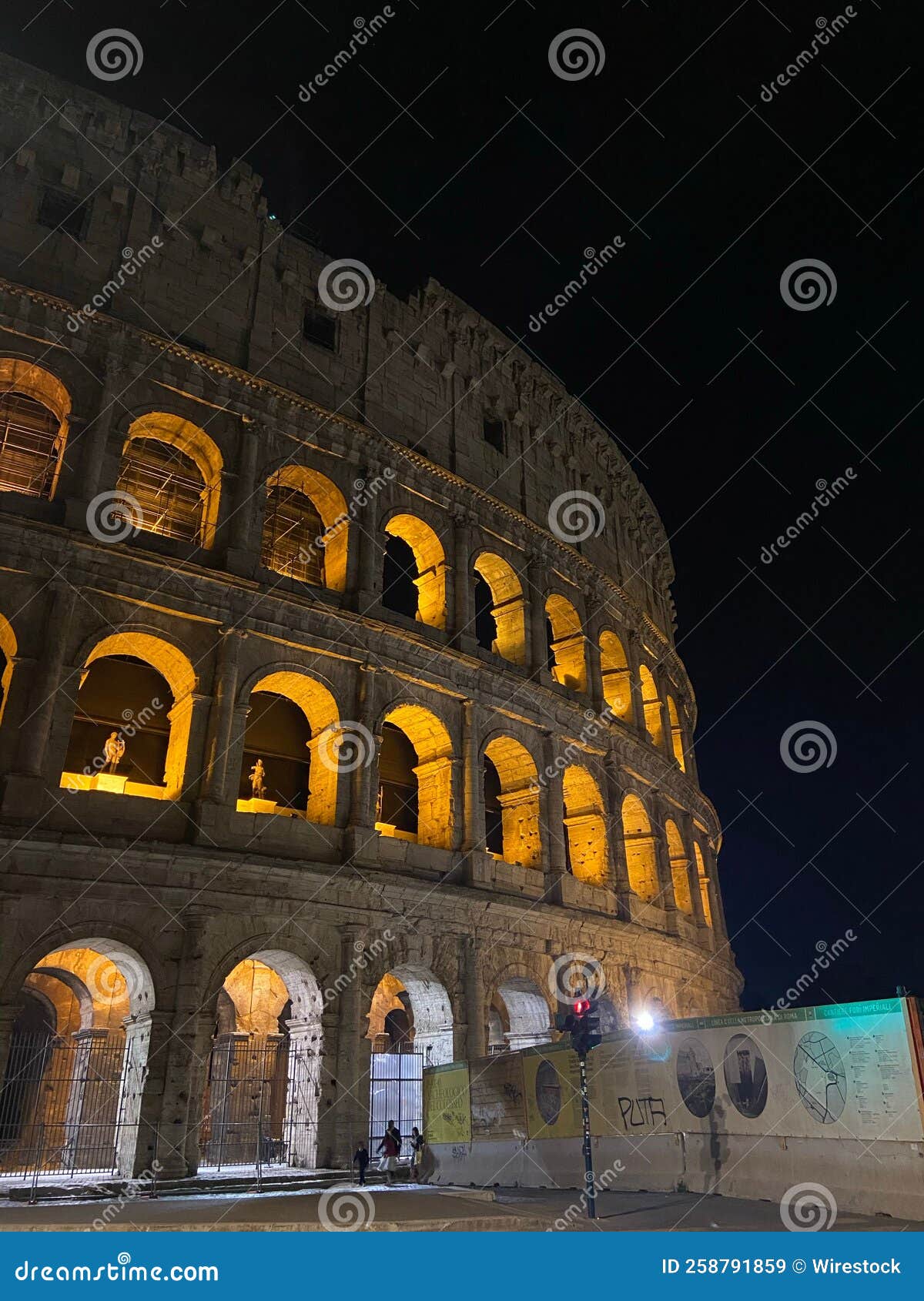 Vertical Shot of the Colloseum in Rome by Night Editorial Stock Image ...