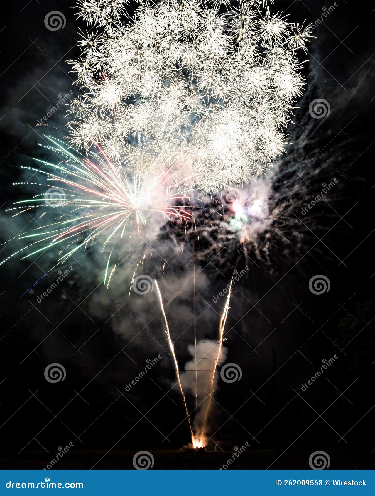 Vertical Shot of Colorful Exploding Fireworks for the 4th of July Stock ...