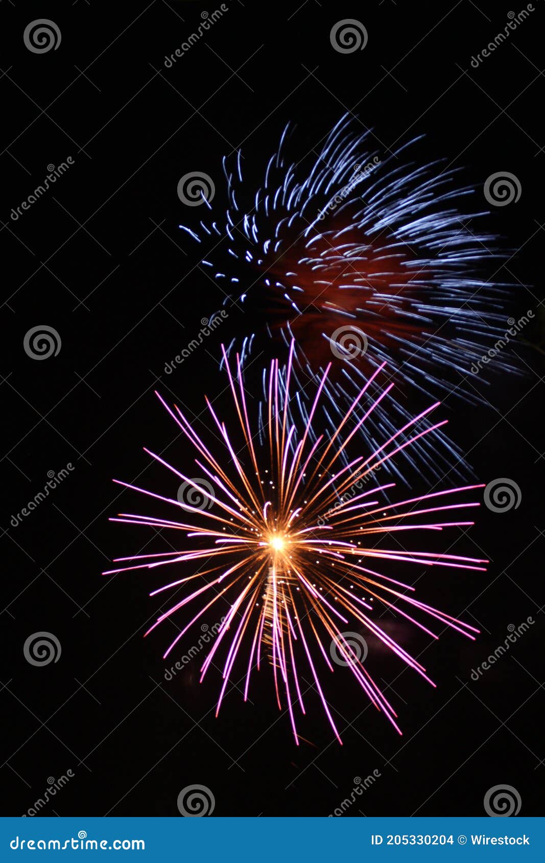 Vertical Shot of Colorful Fireworks in the Night Sky Stock Photo ...