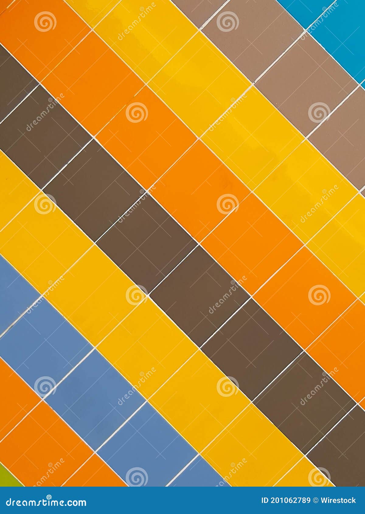 Vertical Shot of Colorful Square Tile Texture, Diagonal Pattern Stock ...