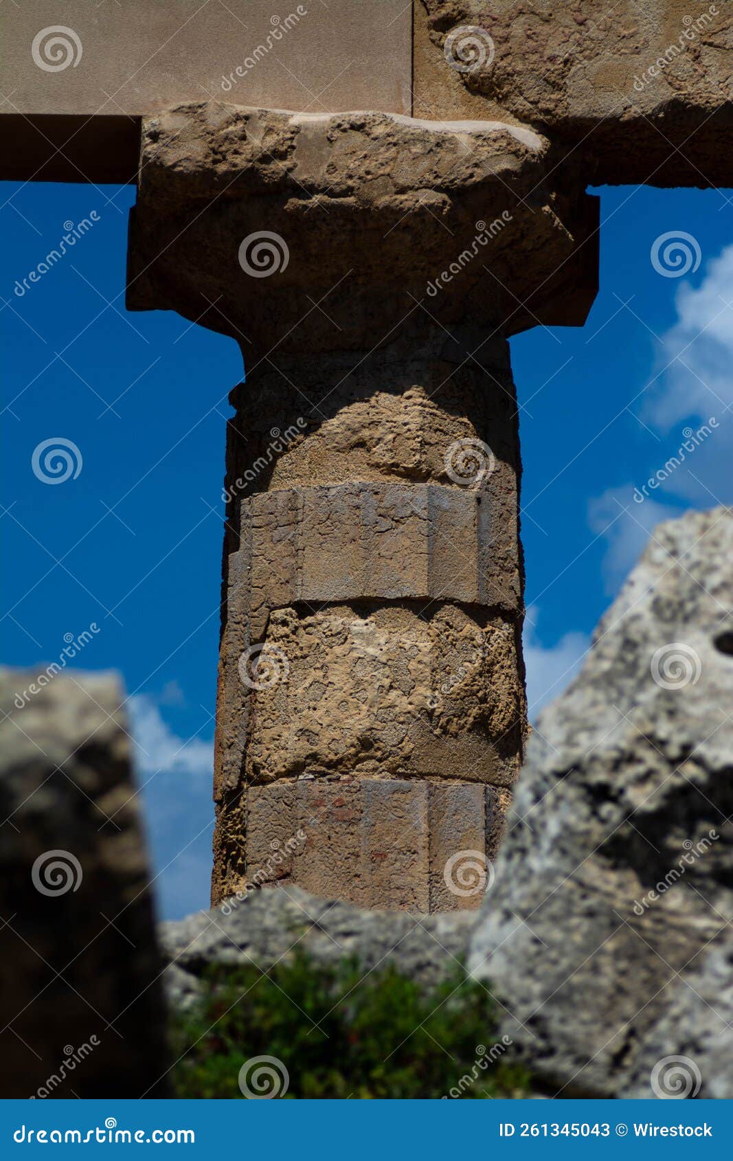 Vertical Shot of a Column of Temple E at Selinus in Sicily, Also Known ...
