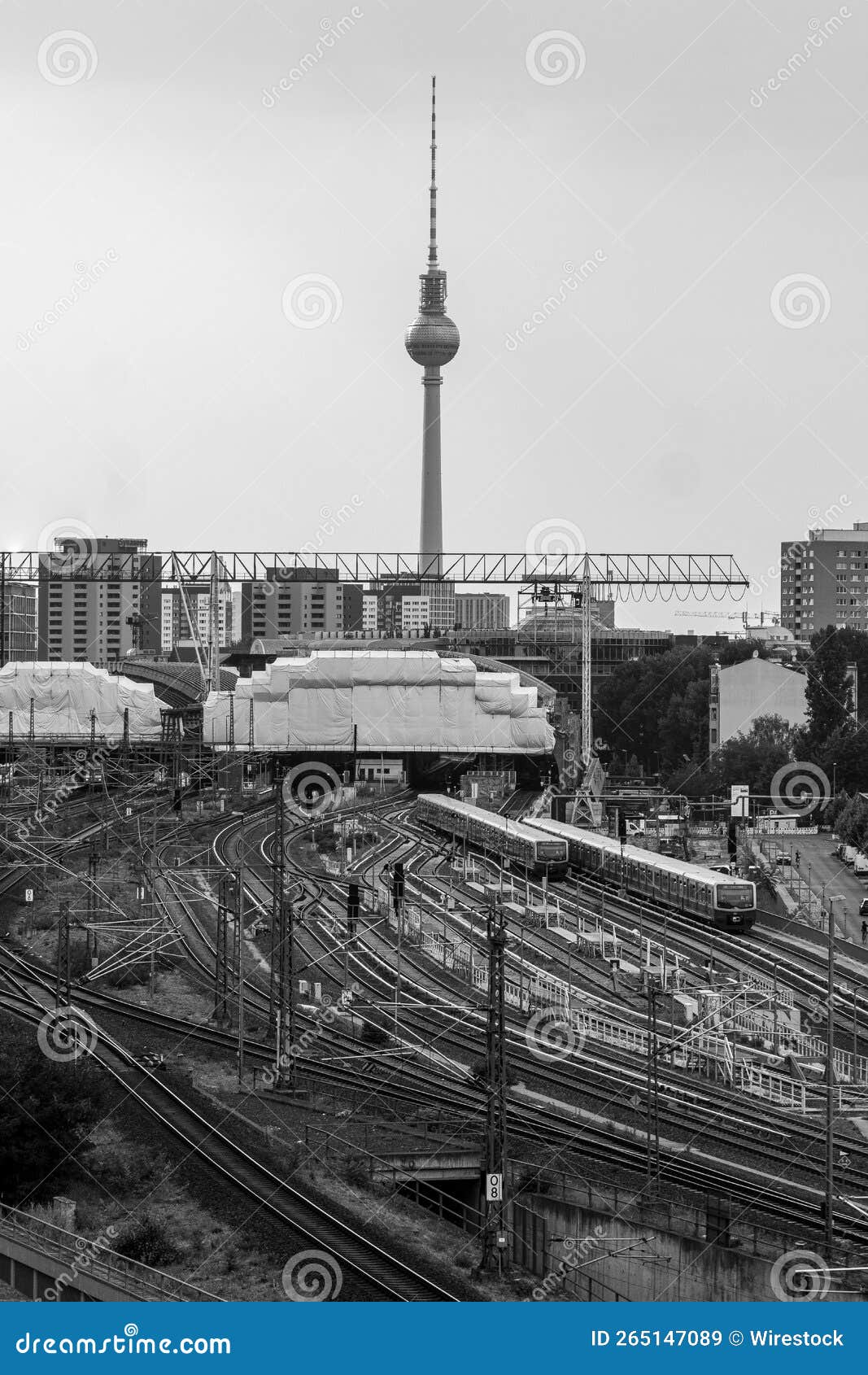 Vertical Shot of the Construction Across the River in Berlin, Germany ...