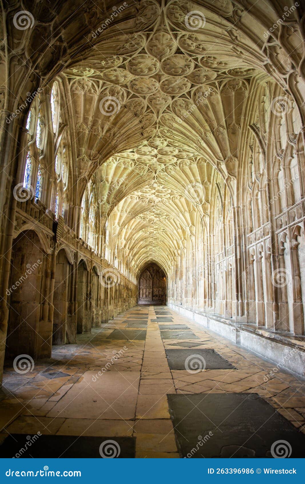 Vertical Shot of a Corridor in a Medieval Palace Stock Photo - Image of ...