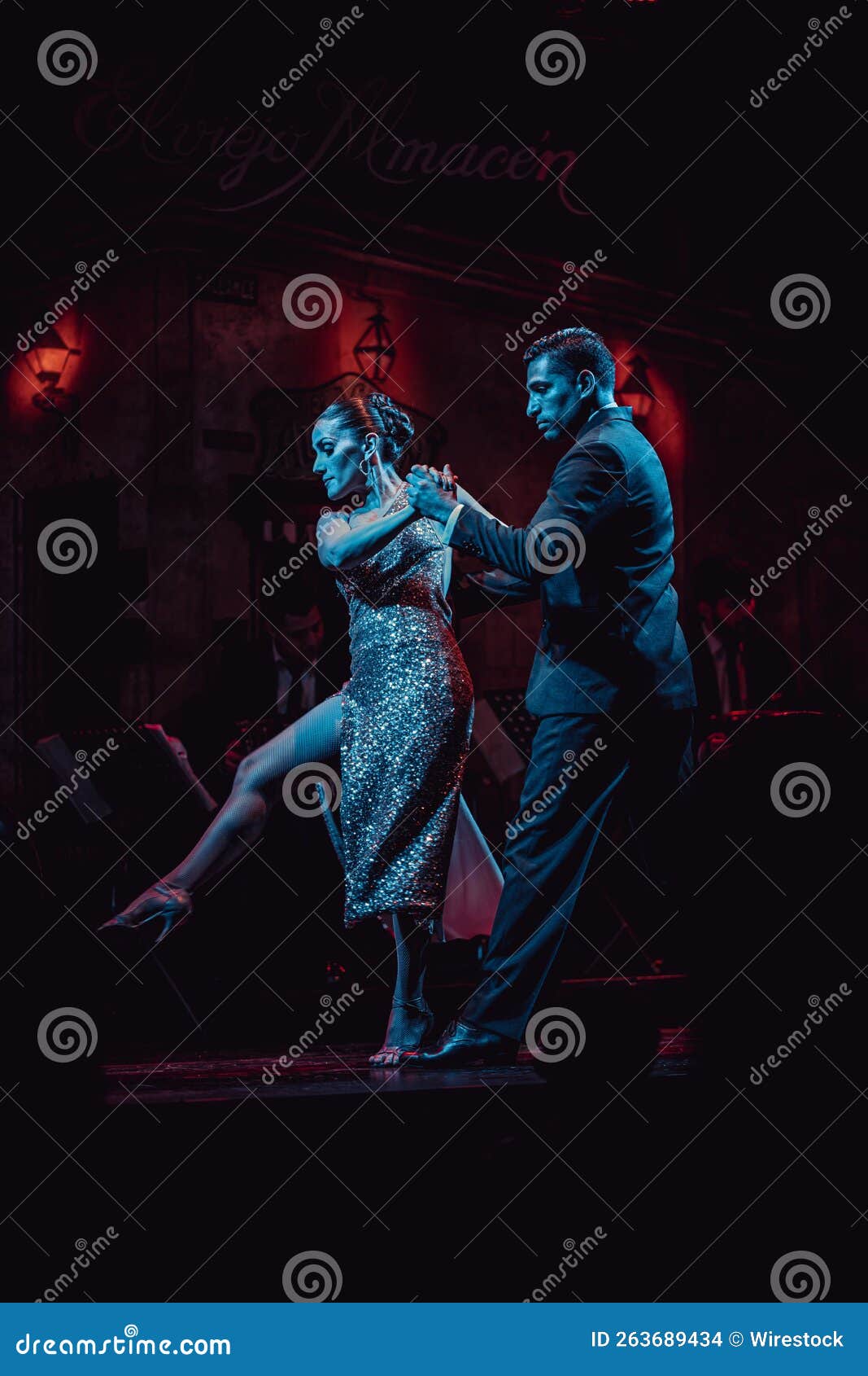Vertical Shot of a Couple Dancing an Argentinian Tango Editorial Stock ...