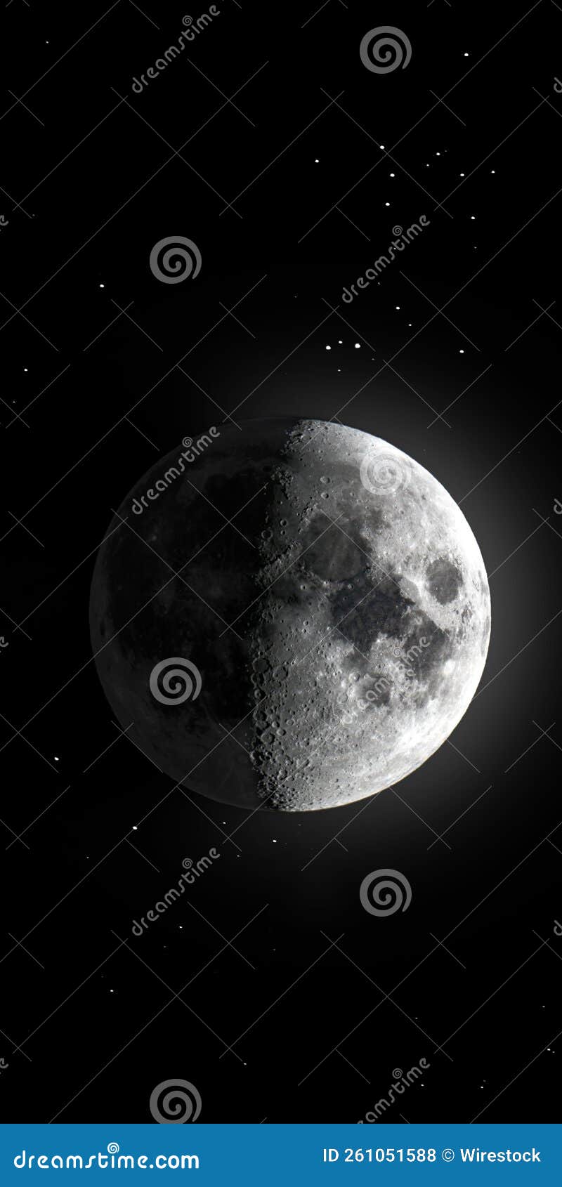 Vertical Shot of a 3D Rendered Full Moon in the Night Sky Stock ...